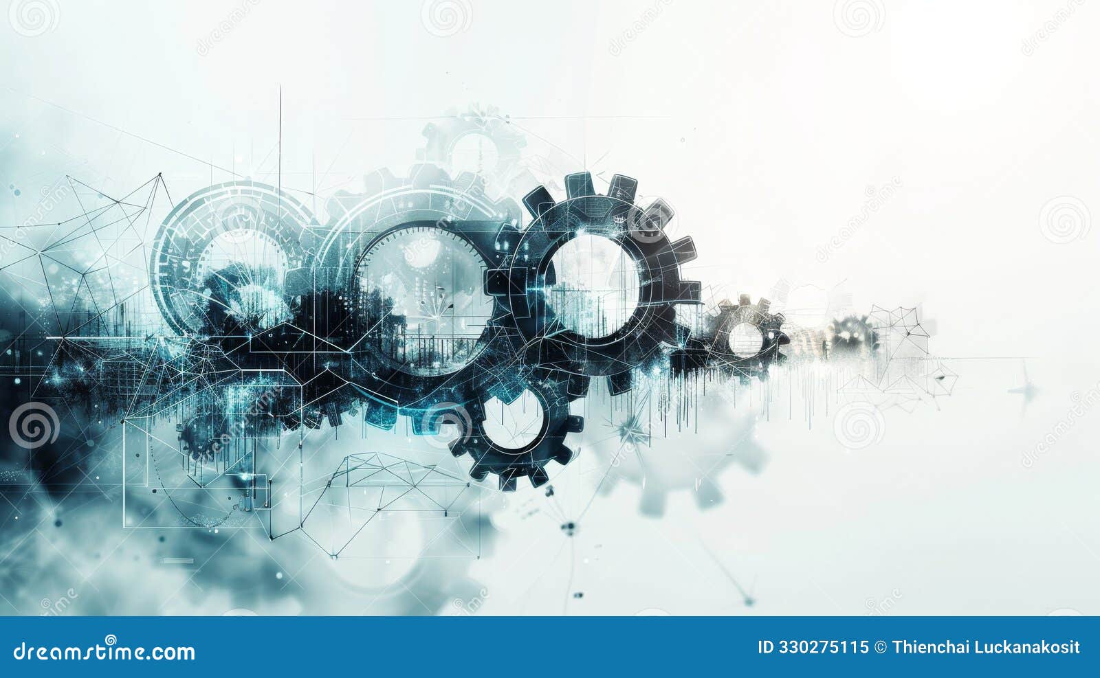 Technological Innovation in Generative AI - Abstract Gray Gears and ...