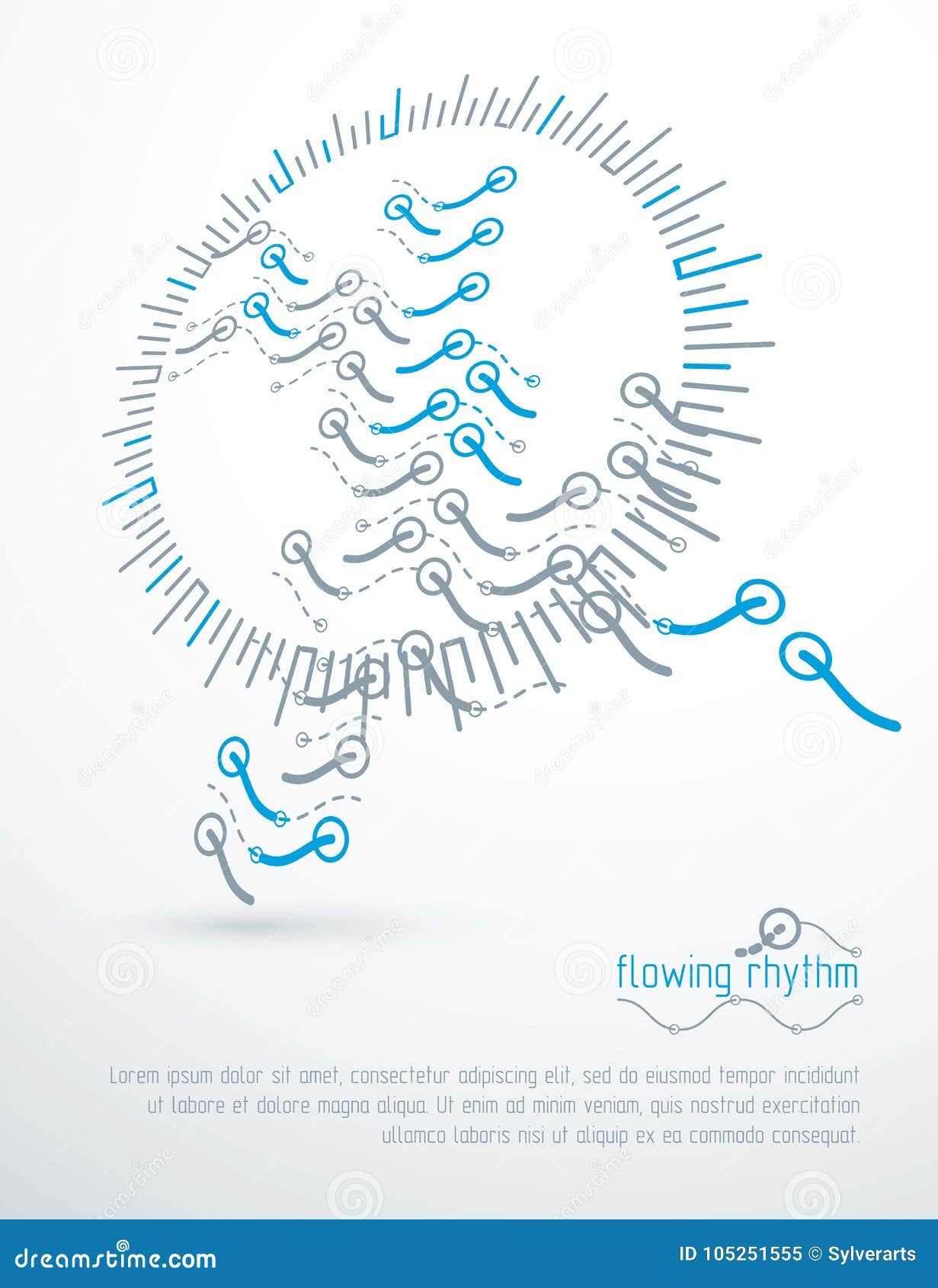 Technological Innovative Vector Poster Made with Abstract Lines. Stock ...