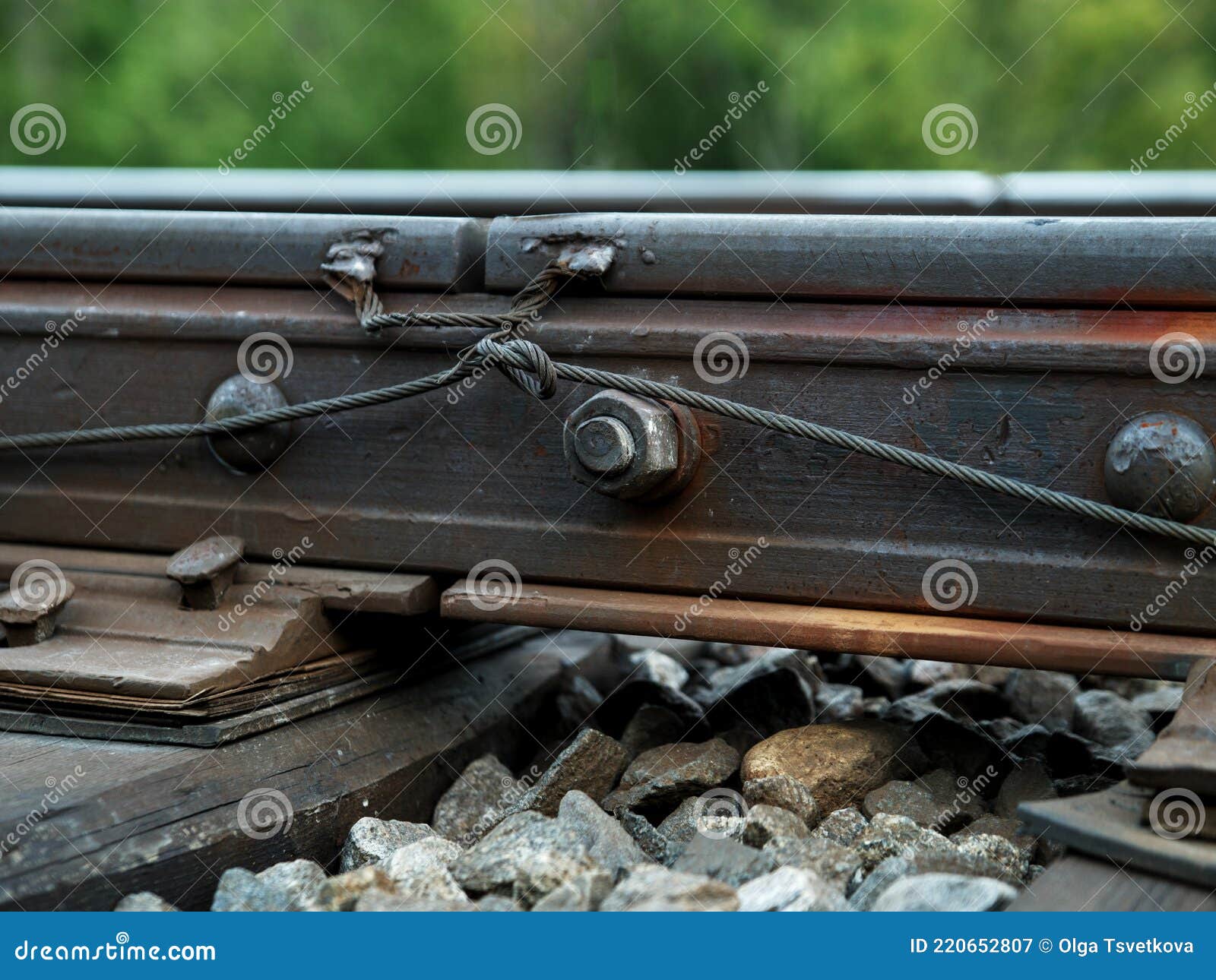 Technological Joint of Rails on Railway Track Section Stock Image ...