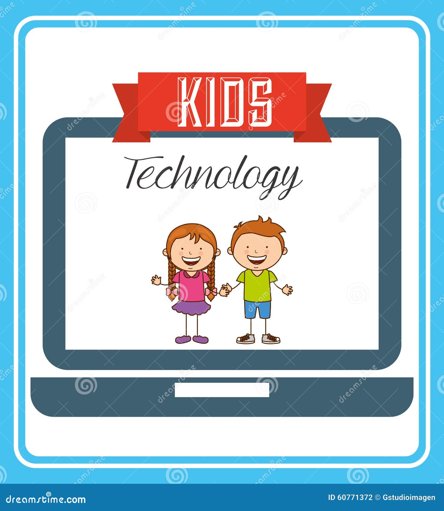 Technological kids stock vector. Illustration of design - 60771372
