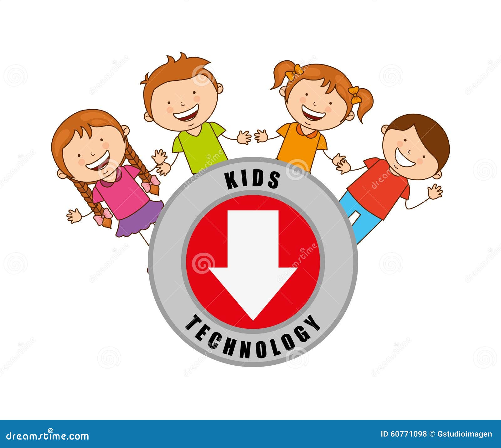 Technological kids stock vector. Illustration of school - 60771098