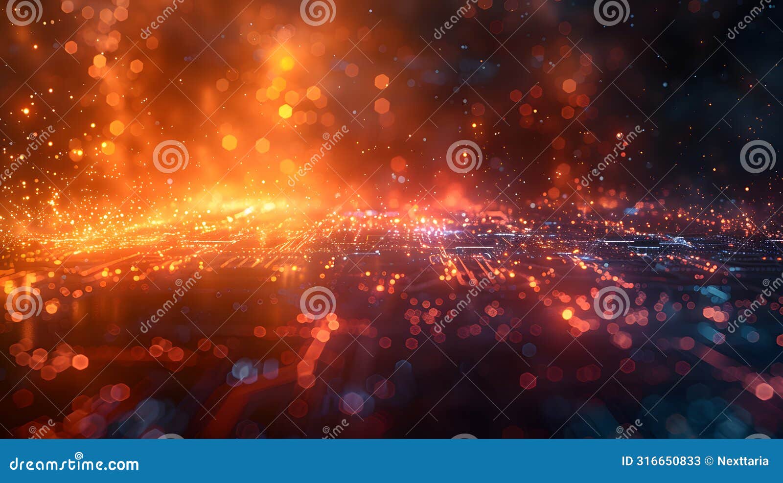 Technological Landscape: Futuristic Abstract Background with Circuit ...