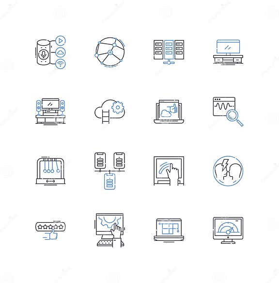 Technological Line Icons Collection. Innovation, Automation, Robotics ...