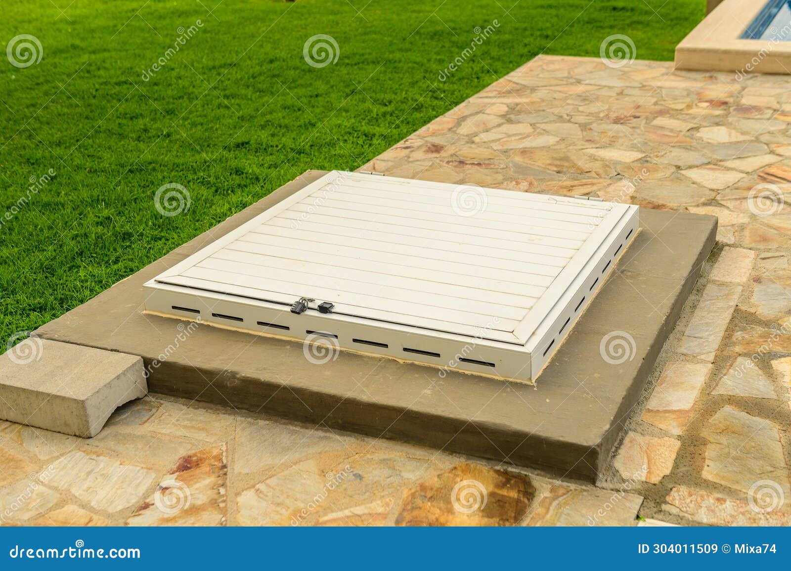 Technological Manhole Cover in a Residential Complex 1 Stock Image ...