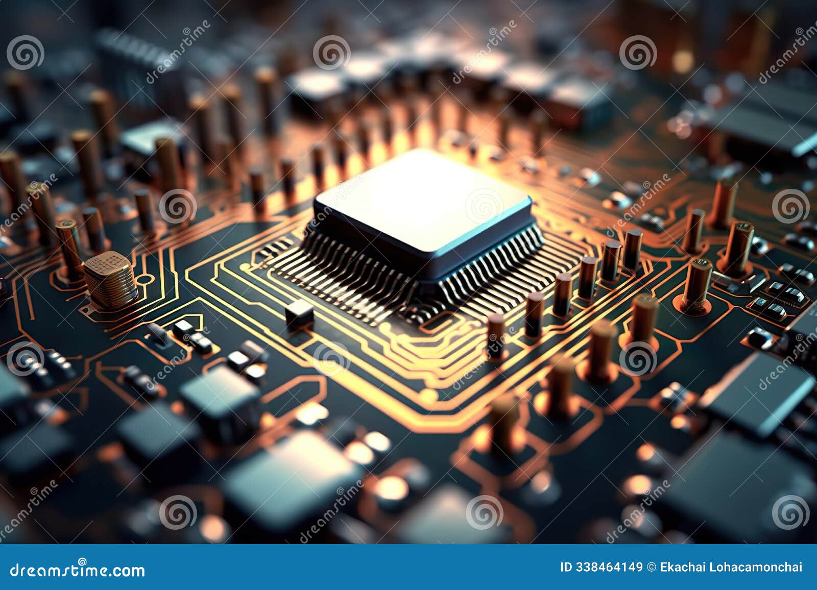 Technological Marvel Closeup of Computer Cell Phone Micro Chips and ...