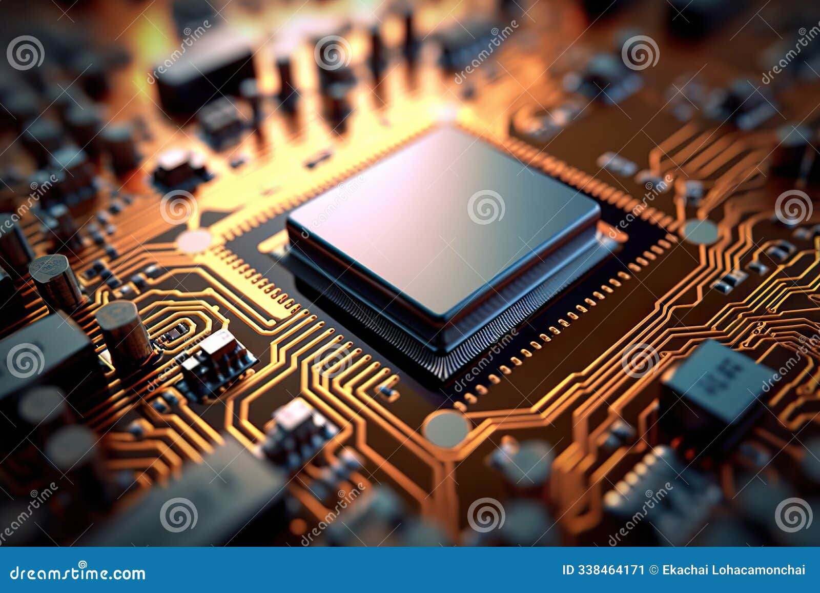 Technological Marvel Closeup of Computer Cell Phone Micro Chips and ...