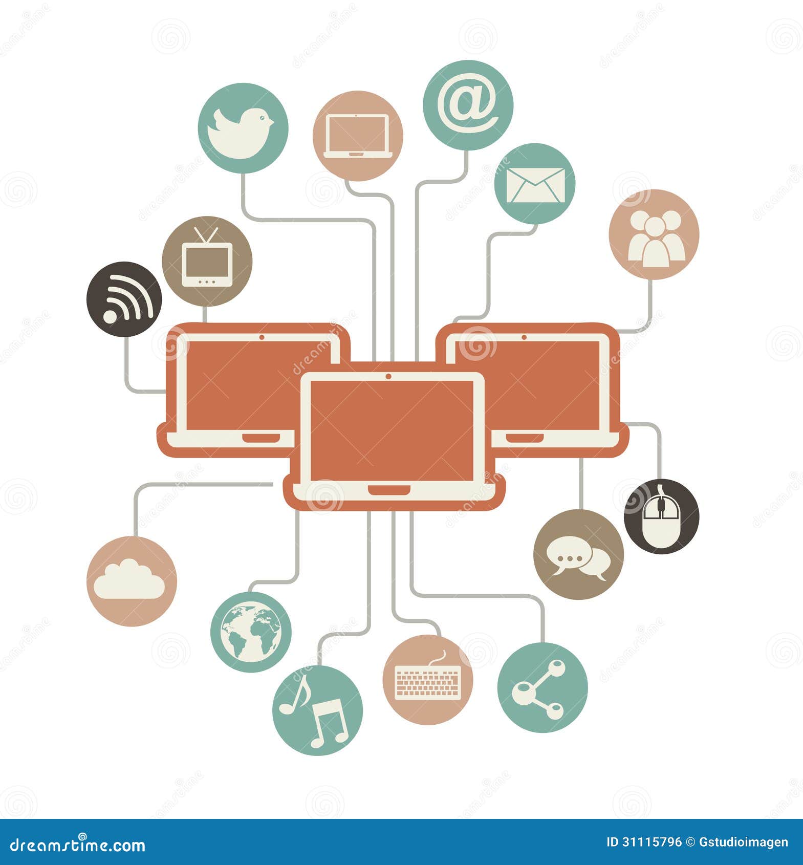 Technological network stock vector. Illustration of people - 31115796