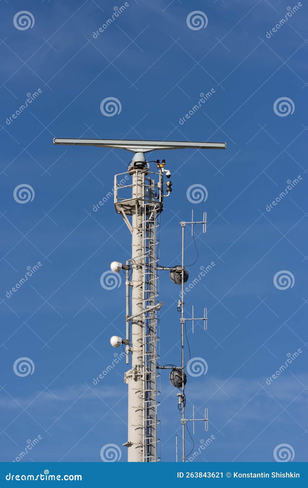 Technological Network White Tower Against the Blue Sky Stock Image ...