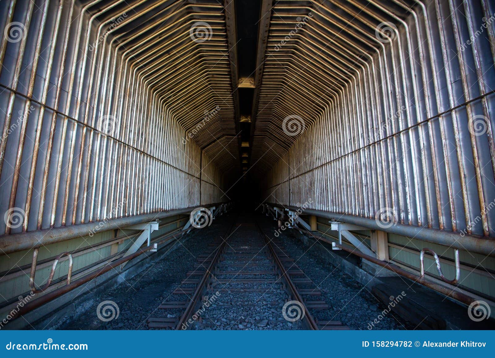 Technological Railway Tunnel for the Passage of Cold Trains Stock Photo ...