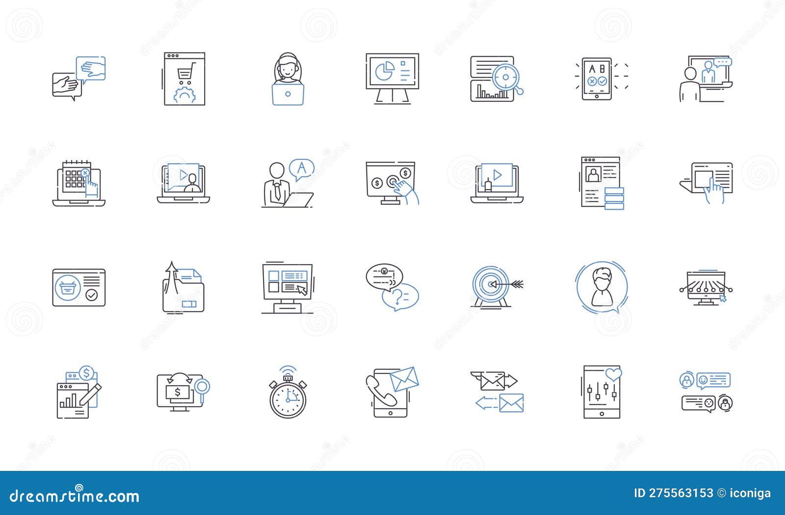 Technological Resources Line Icons Collection. Innovation, Devices ...