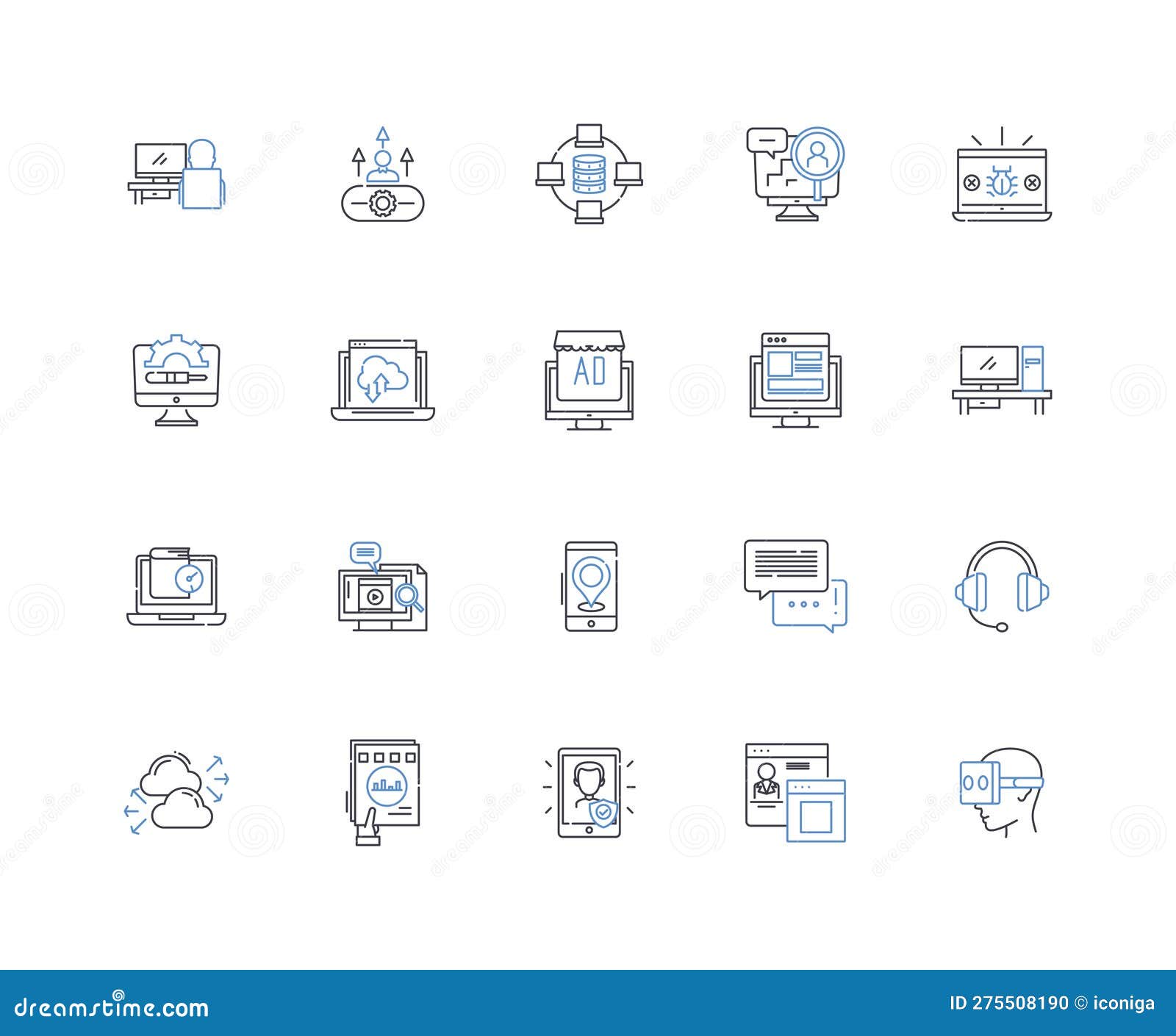 Technological Revolution Line Icons Collection. Disruptive, Innovation ...