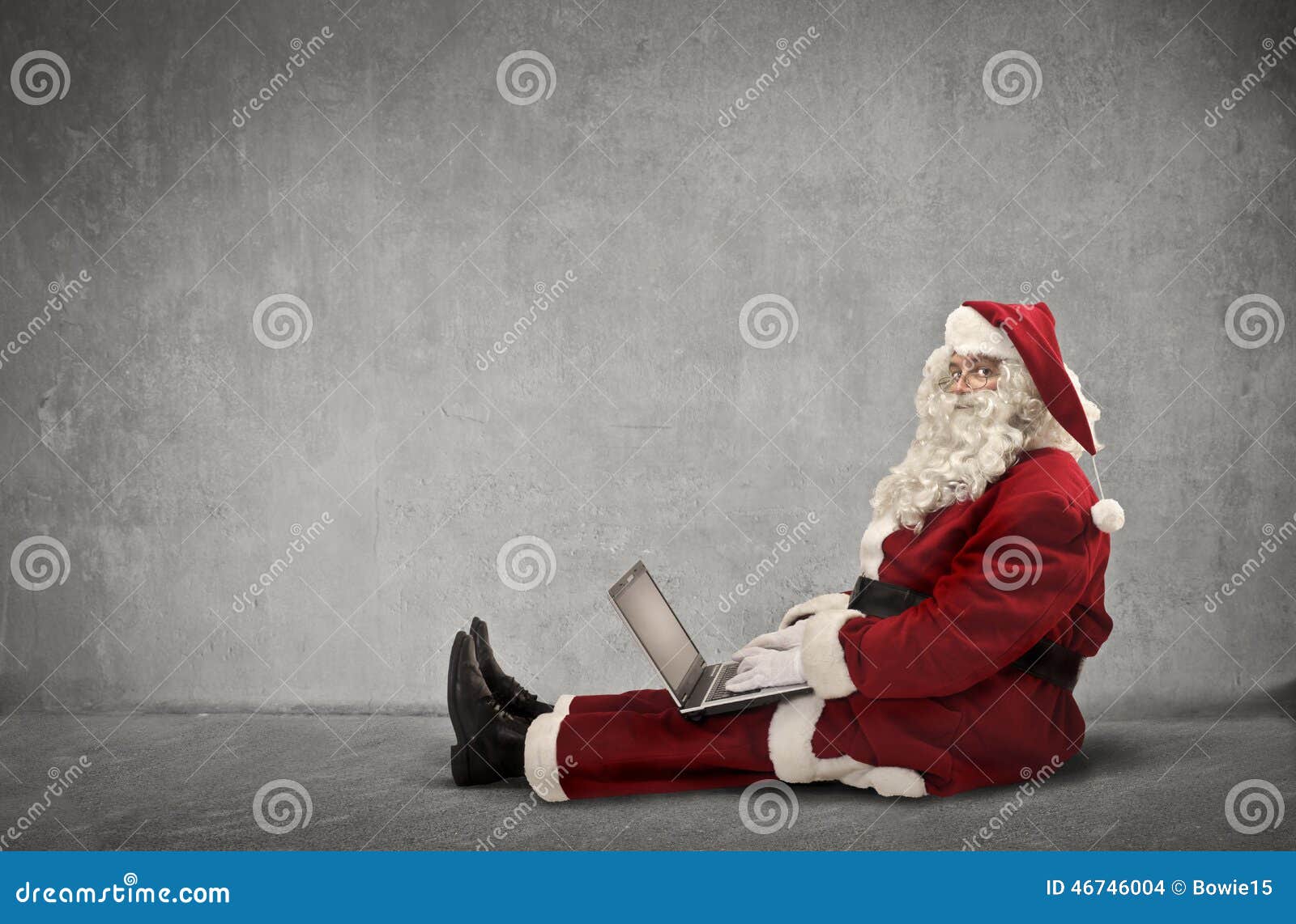 A Technological Santa Claus Stock Photo - Image of booking ...