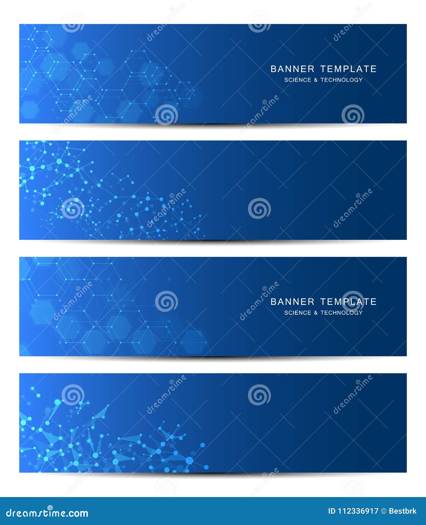 Technological and Scientific Banners with Molecular Structure ...