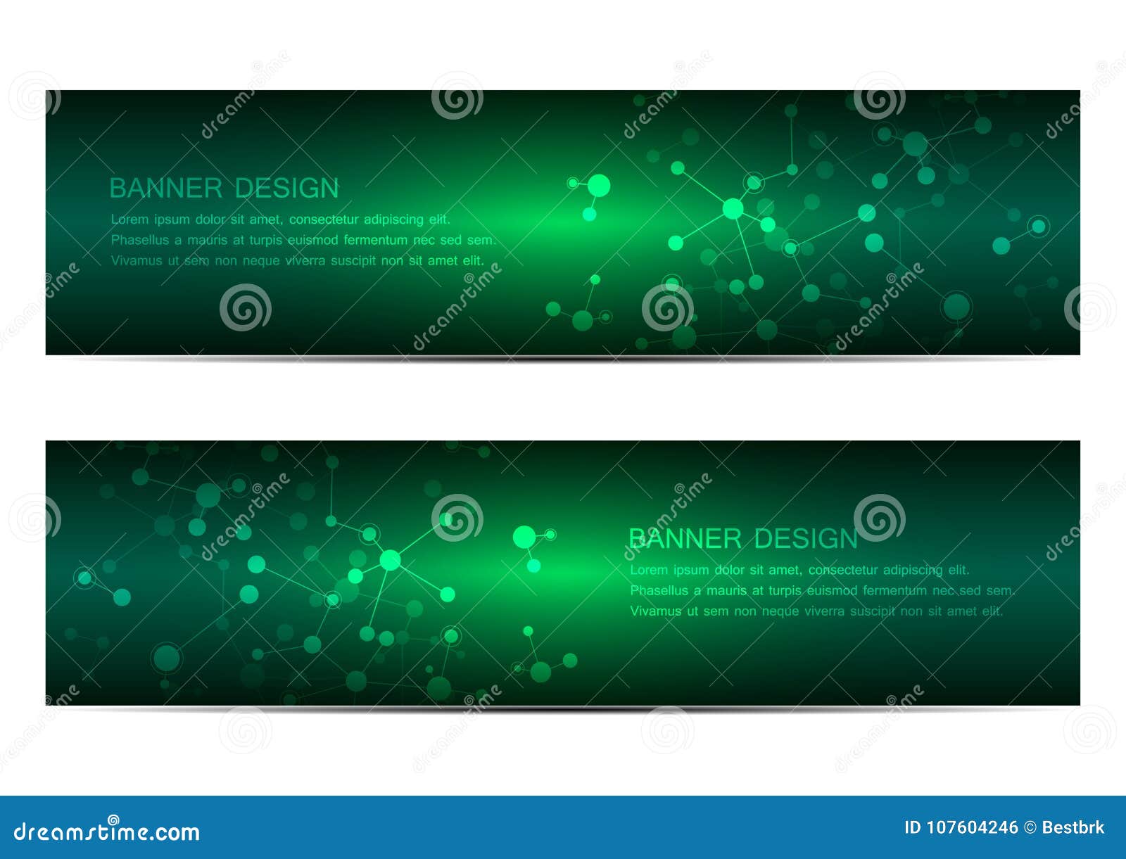 Technological and Scientific Banners with Structure of Molecular ...