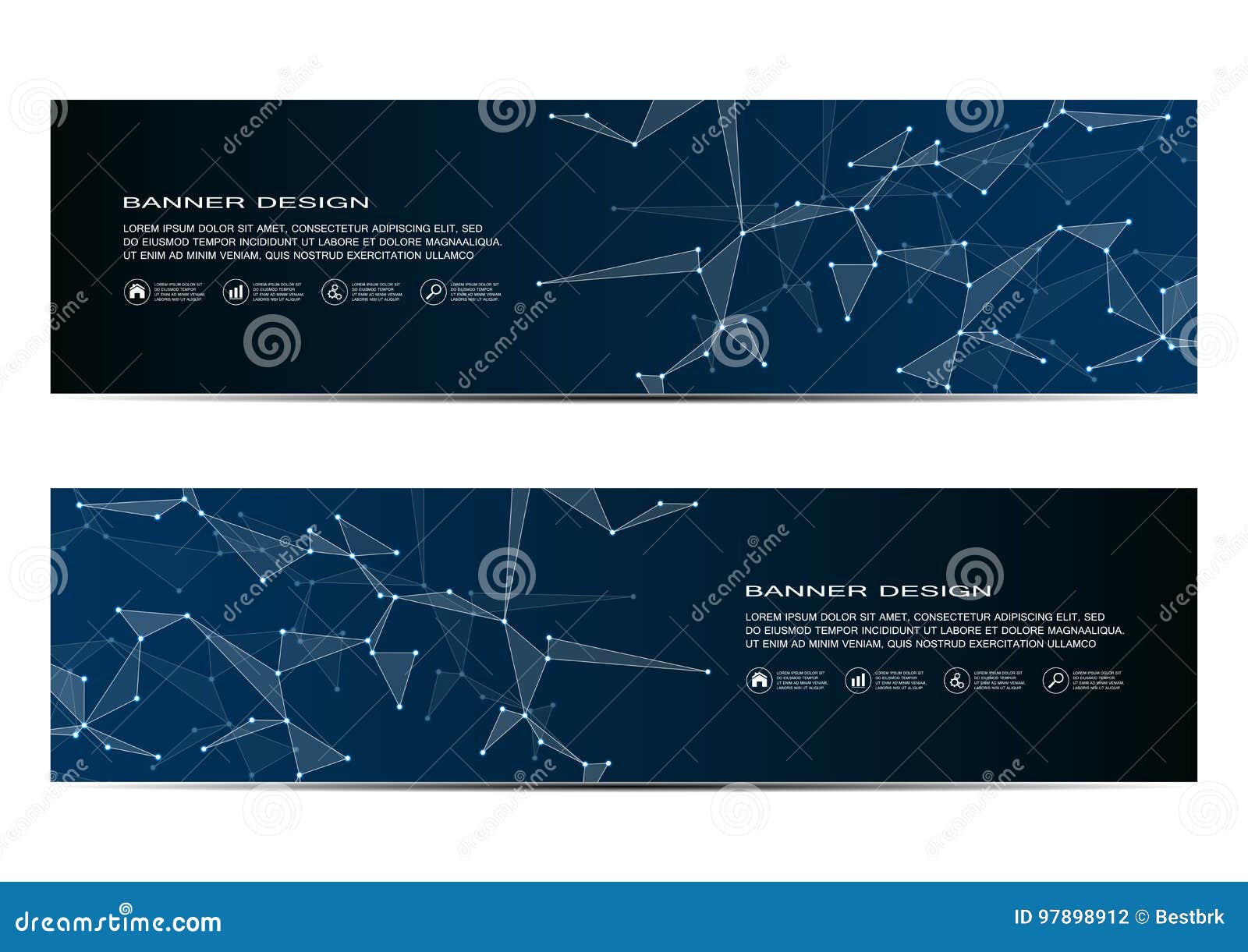 Technological and Scientific Banners with Structure of Molecular ...