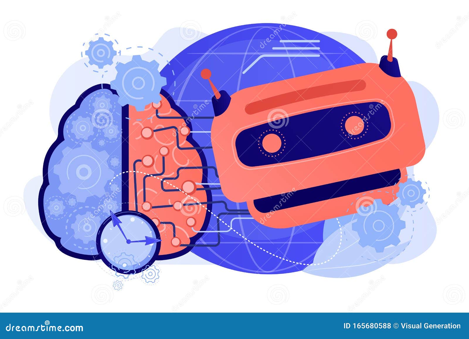 Technological Singularity Concept Vector Illustration Stock Vector ...