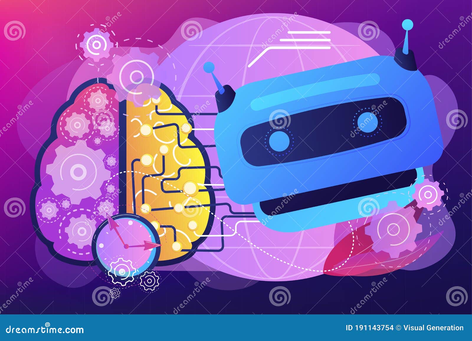 Technological Singularity Concept Vector Illustration Stock Vector ...