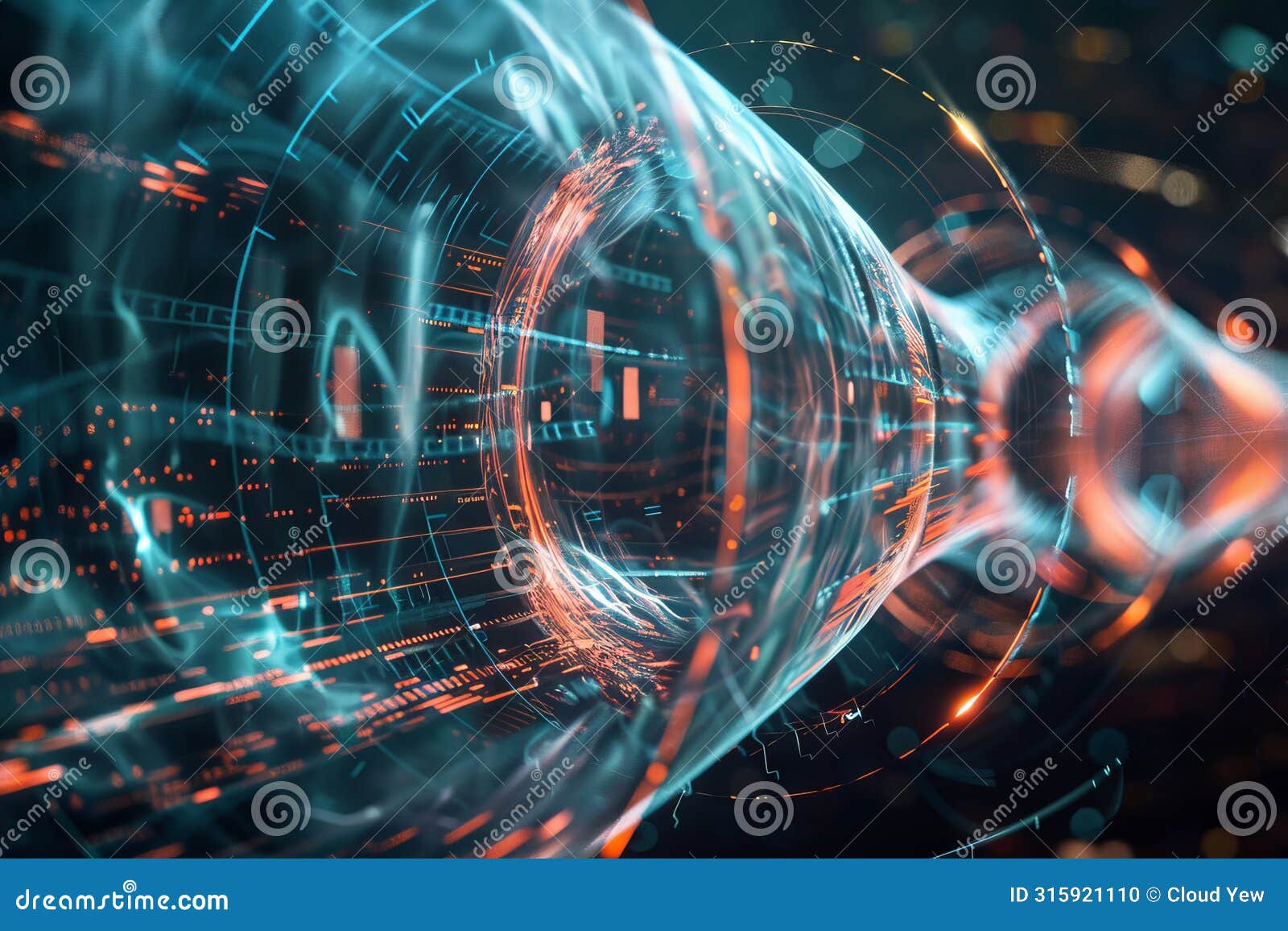 Technological Visualization of Sound Waves in a Futuristic Digital ...