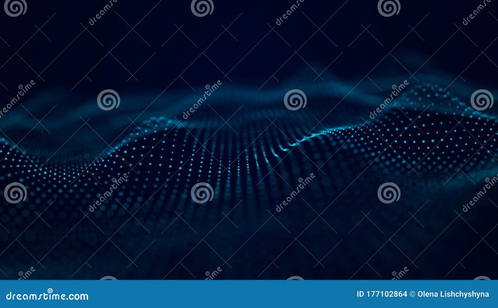 Technological Wave of Points. Digital Background. Great Data ...