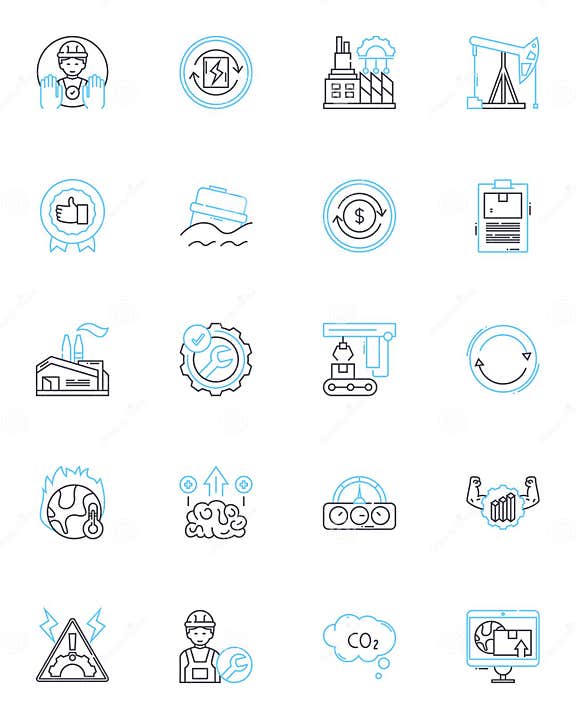 Technological Workshop Linear Icons Set. Innovation, Creativity, Coding ...