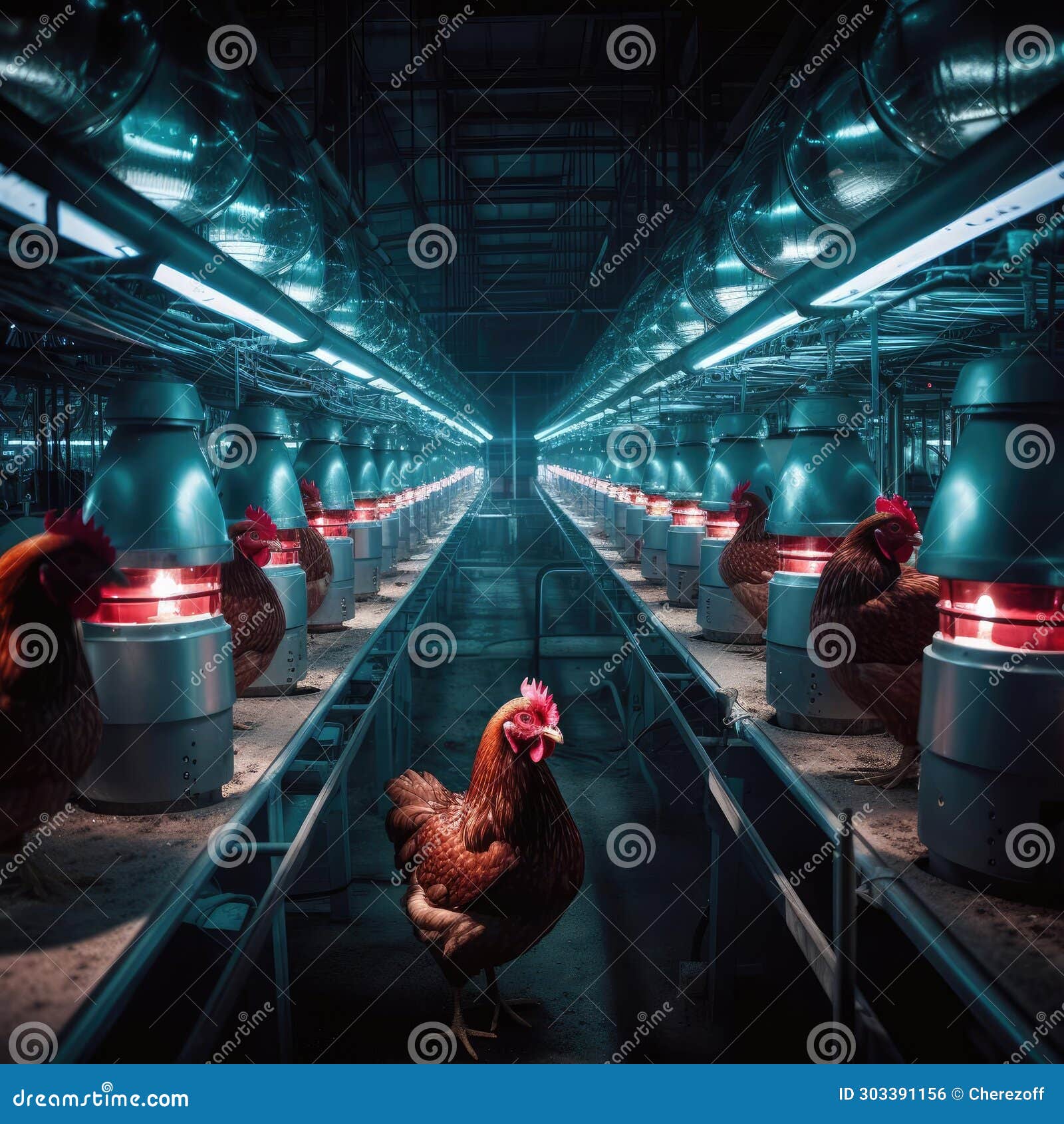 Technologically Advanced Chicken Farm Stock Photo - Image of farming ...