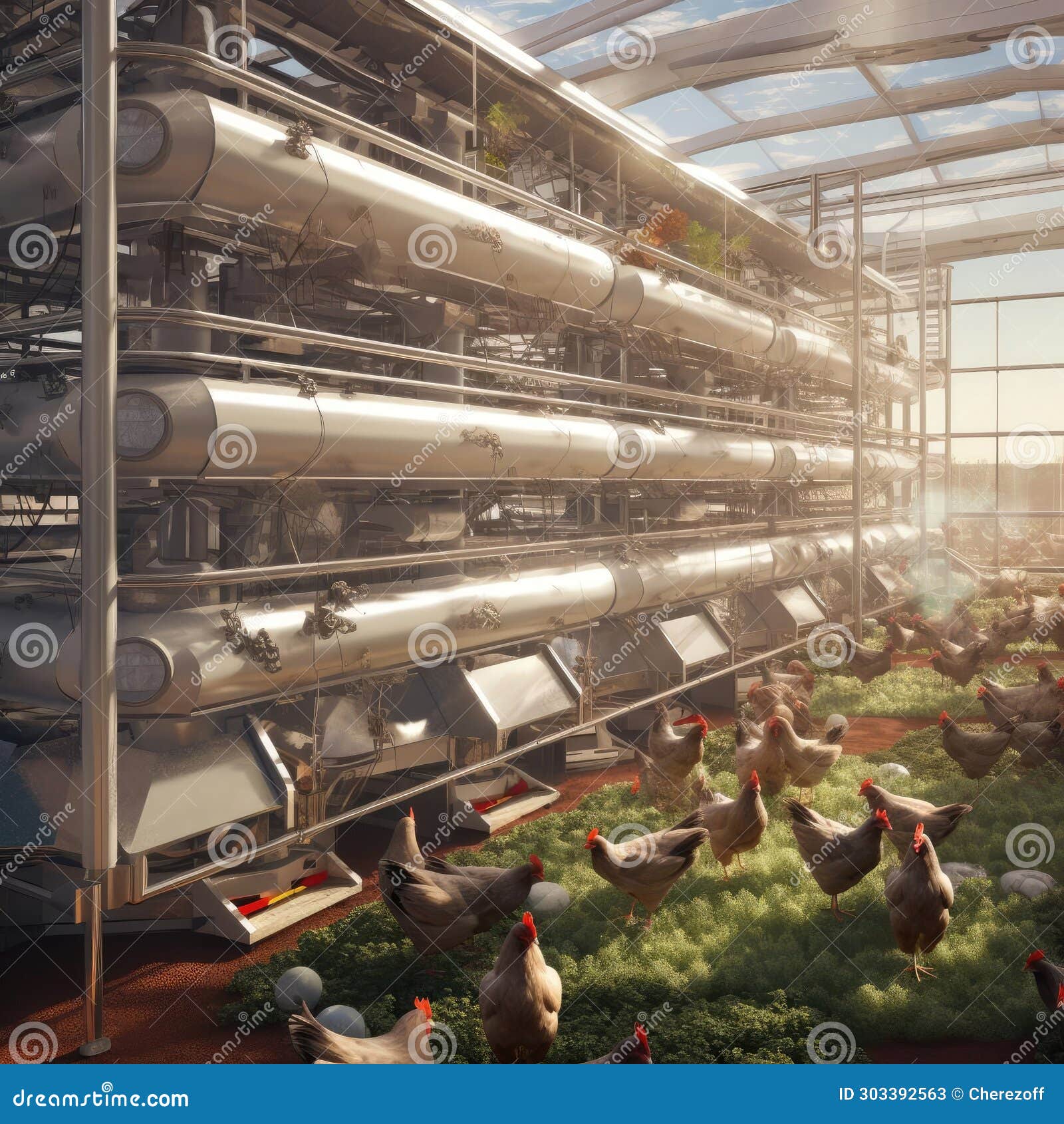 Technologically Advanced Chicken Farm Stock Image - Image of chicken ...