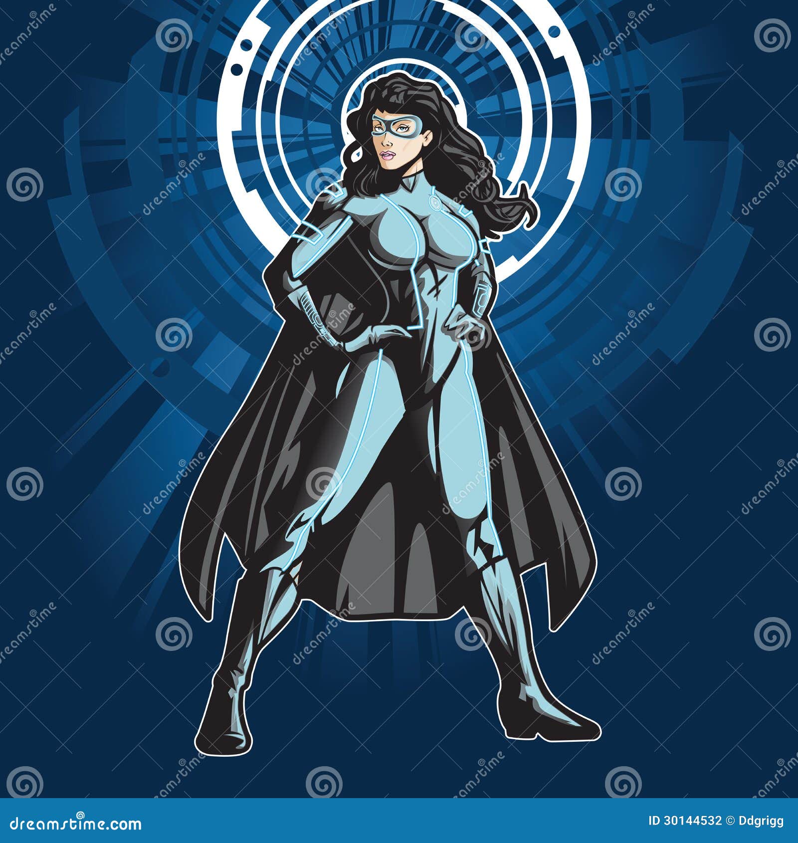 Tech Girl 2 stock vector. Illustration of hair, gloves - 30144532