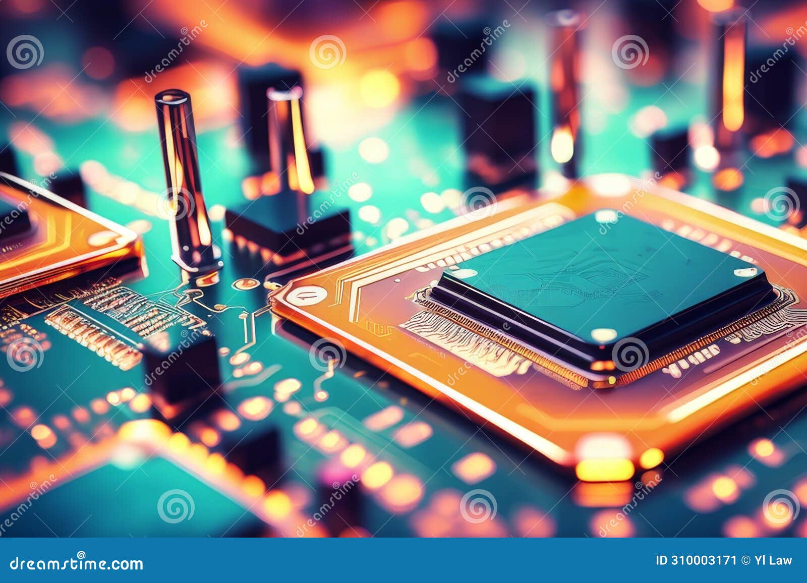 Technologie Des Circuits D'ai. Concept Processeur Et Puce Informatique ...