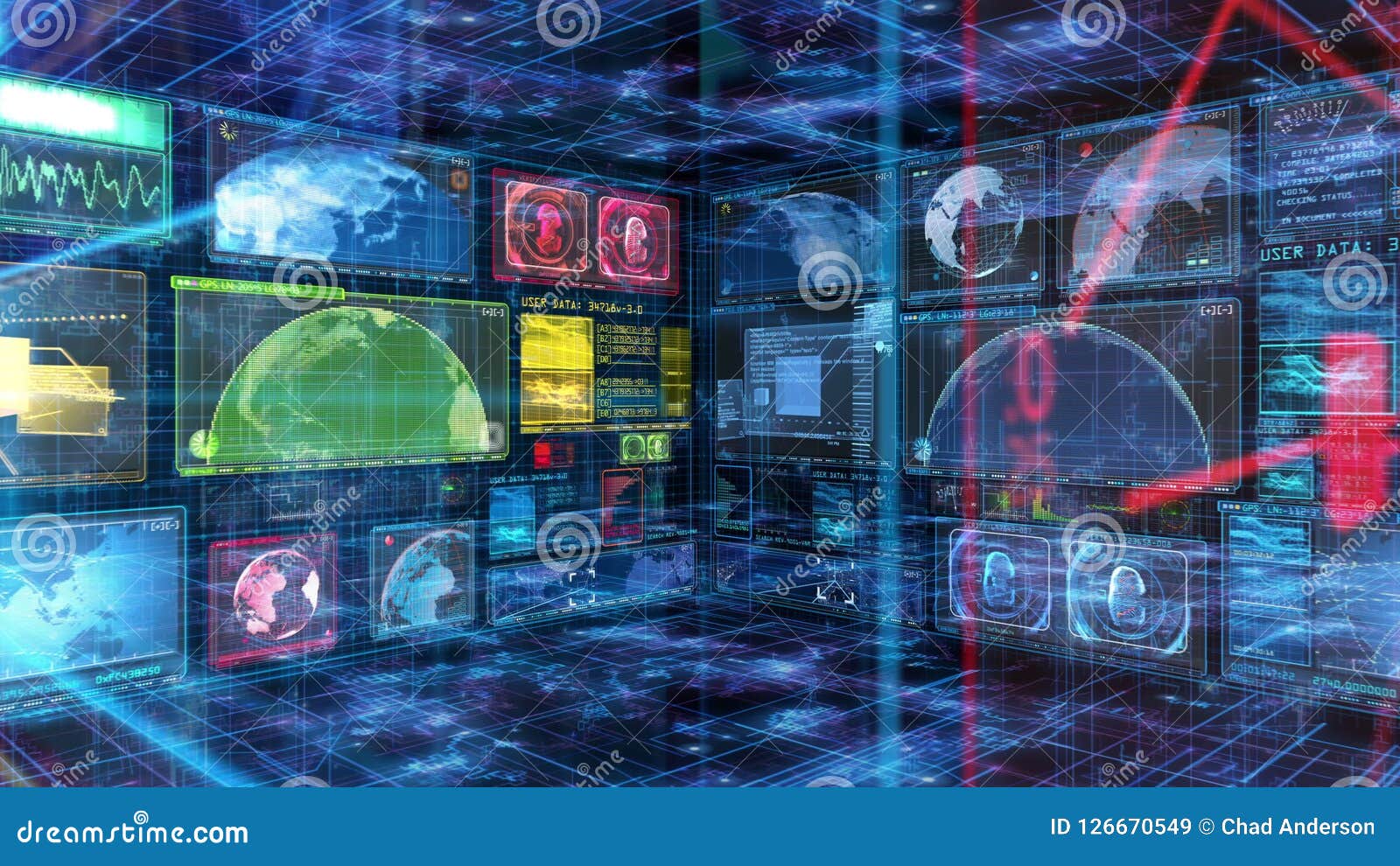 Technologie-Schnittstellen-Computer-Daten-Digital-Schirm Stock Video ...