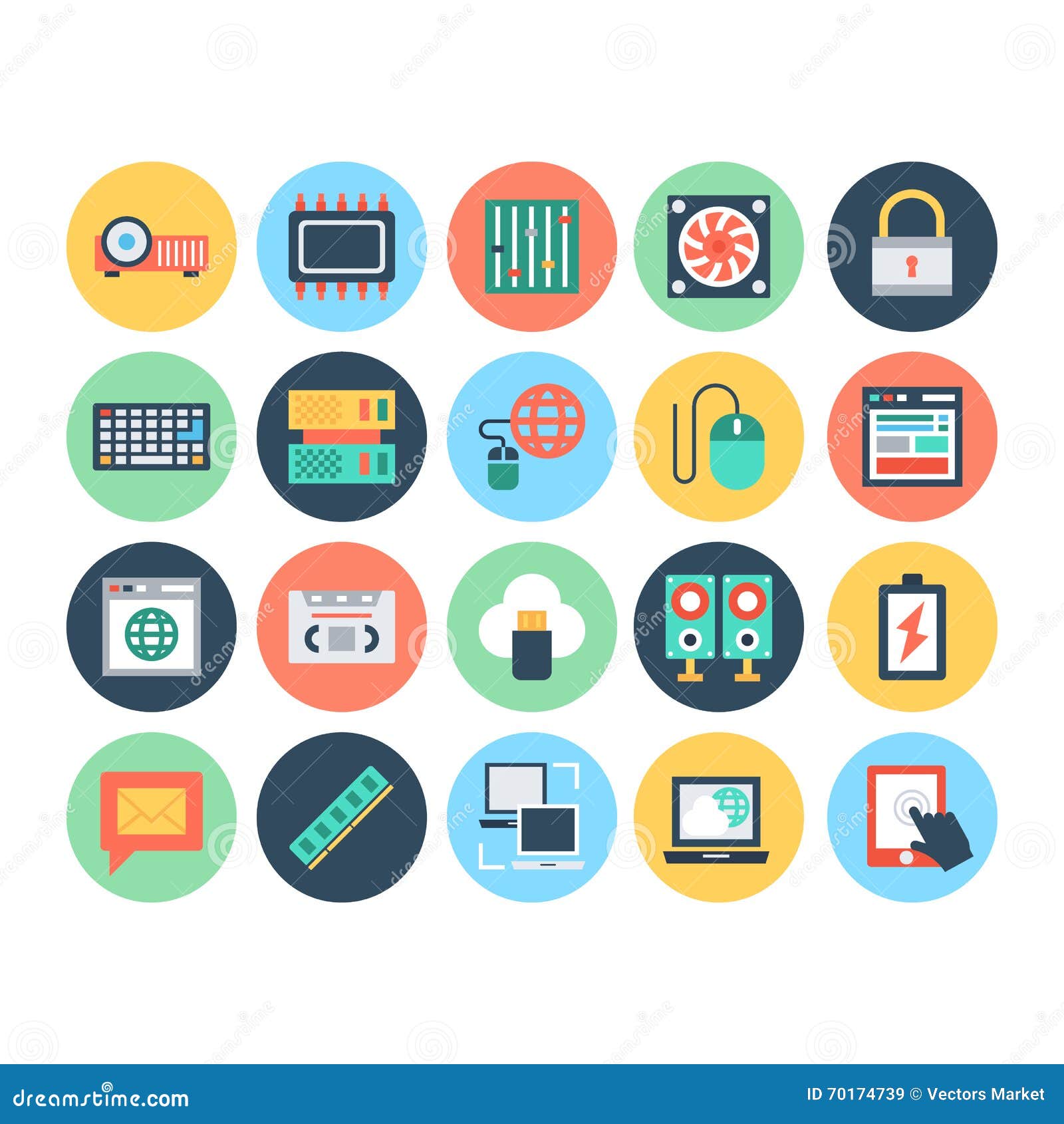 Technologie U. Vektor-Illustration Der Hardware-4 Stock Abbildung ...