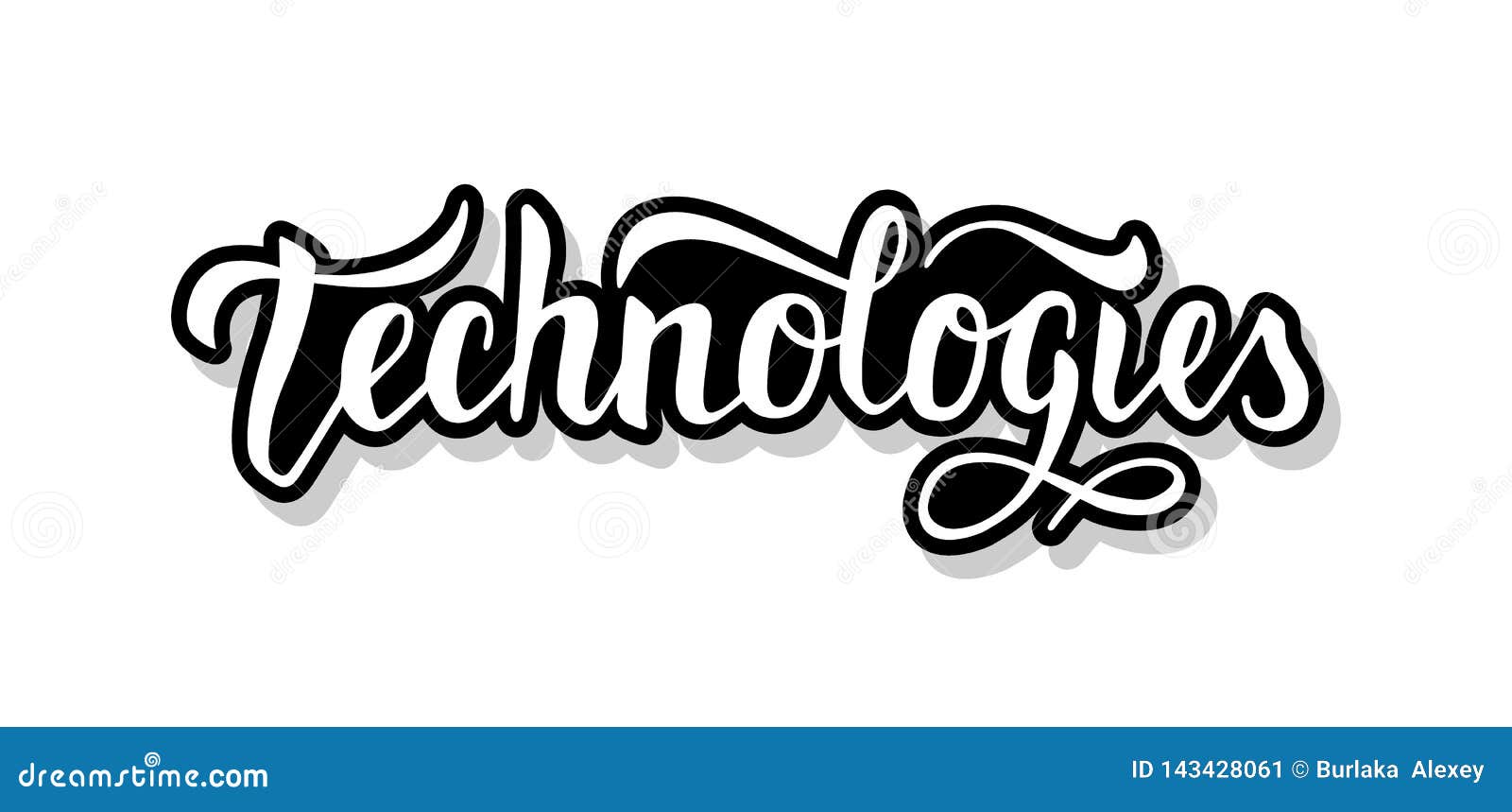 Technologies Calligraphy Template Text for Your Design Illustration ...