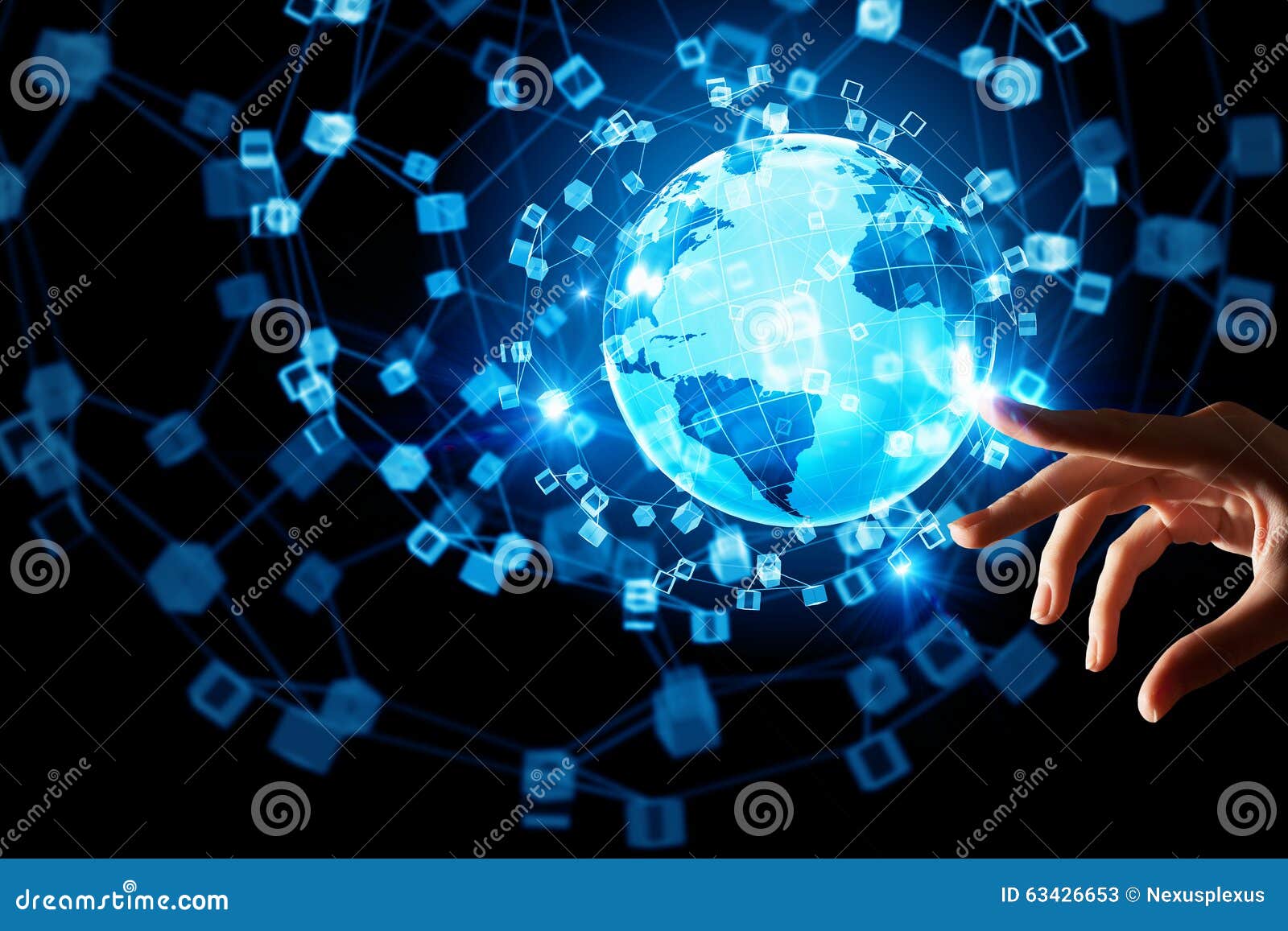 Technologies Connecting the World Stock Image - Image of global, finger ...