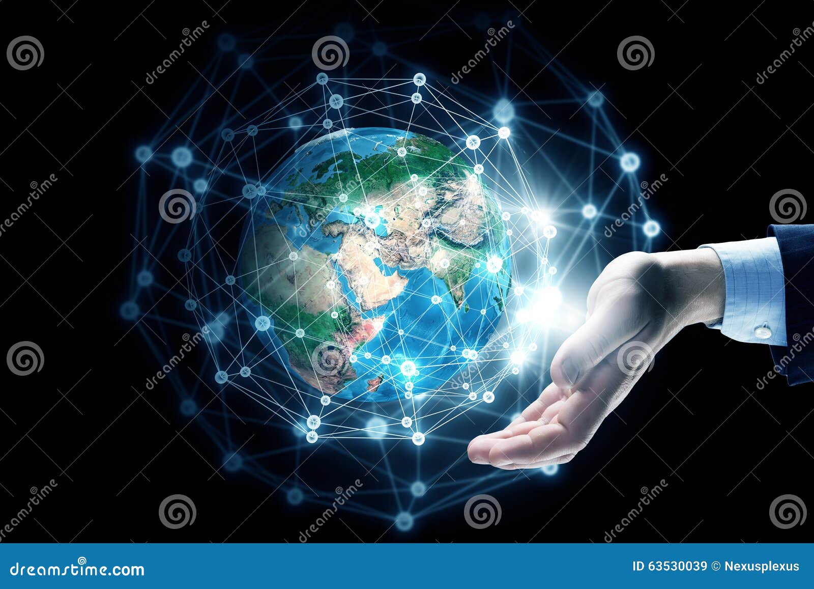 Technologies Connecting the World Stock Image - Image of person ...