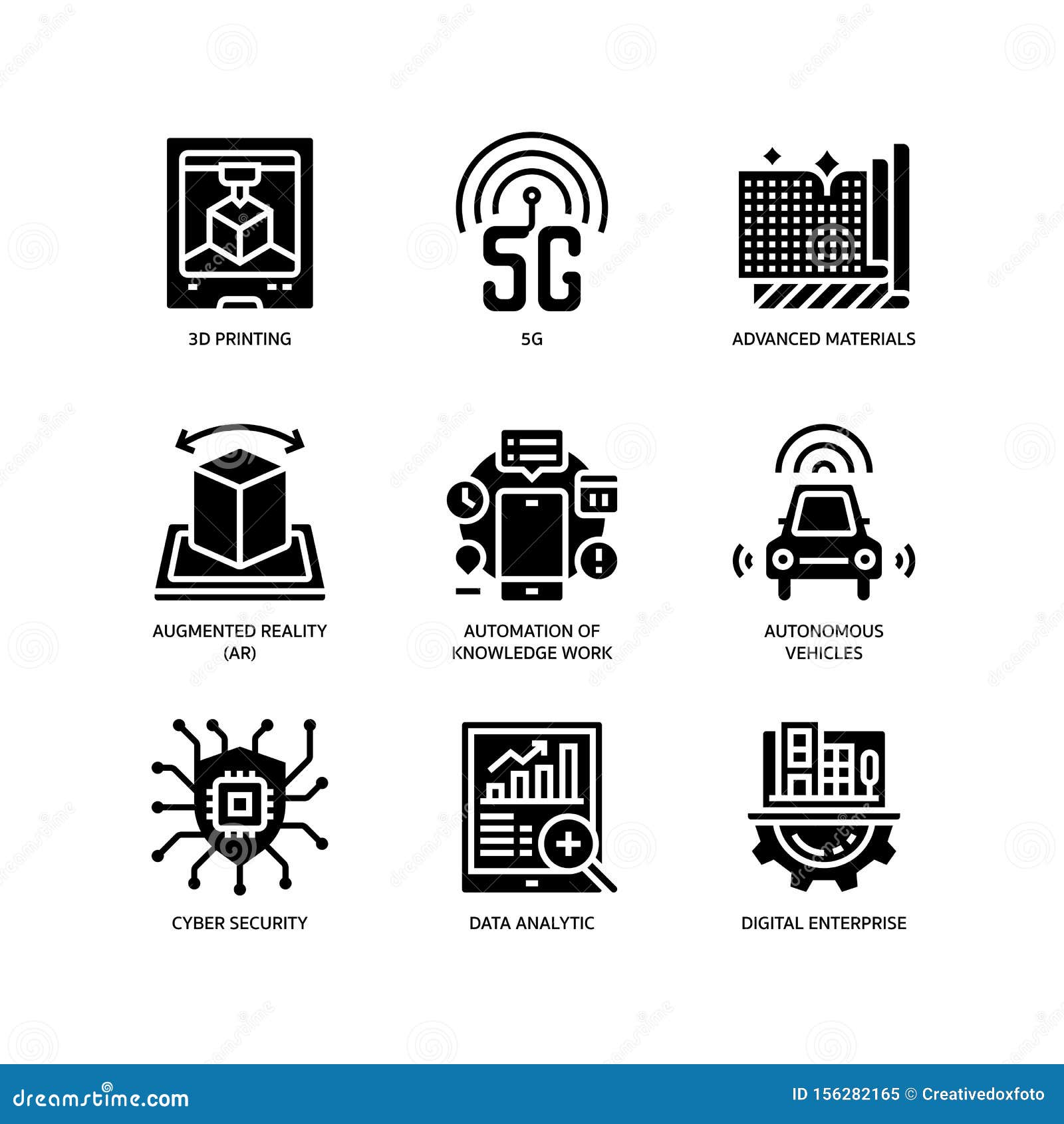 Technologies Disruption Icon Set Stock Vector - Illustration of data ...