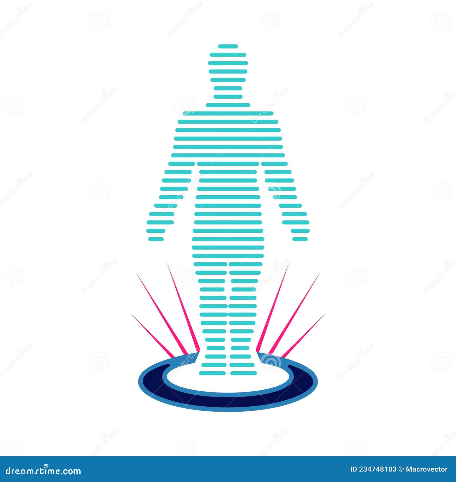 Teleportation Future Technology Composition Stock Vector - Illustration ...