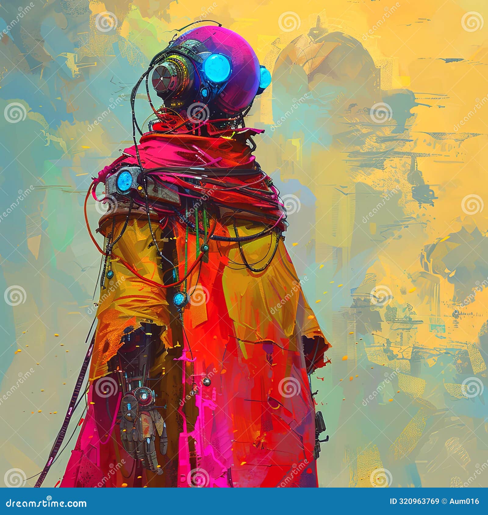 Technologies of the Future. Robot Meditation Stock Illustration ...