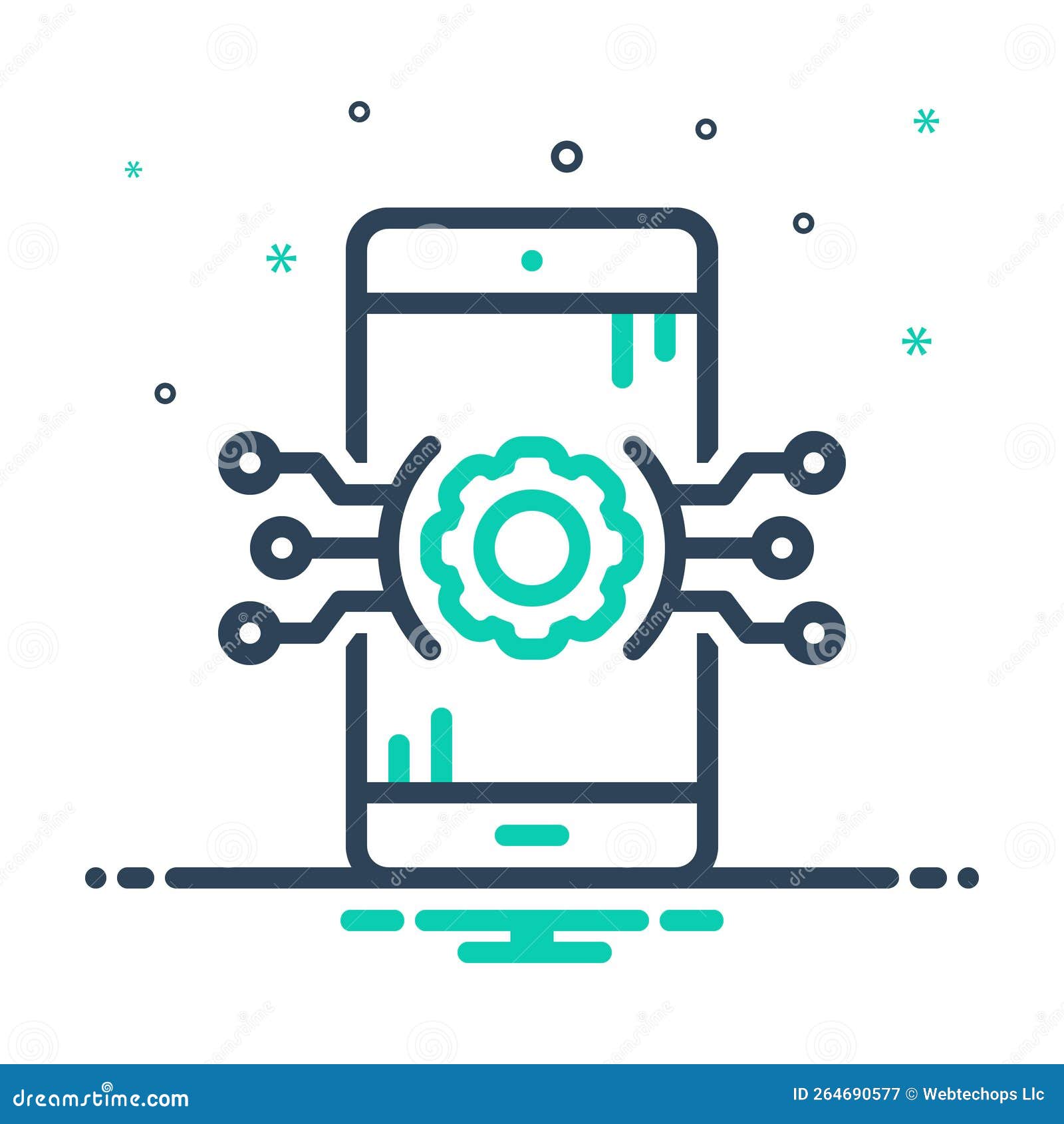 Mix Icon for Technologies, Automation and Machinery Stock Illustration ...