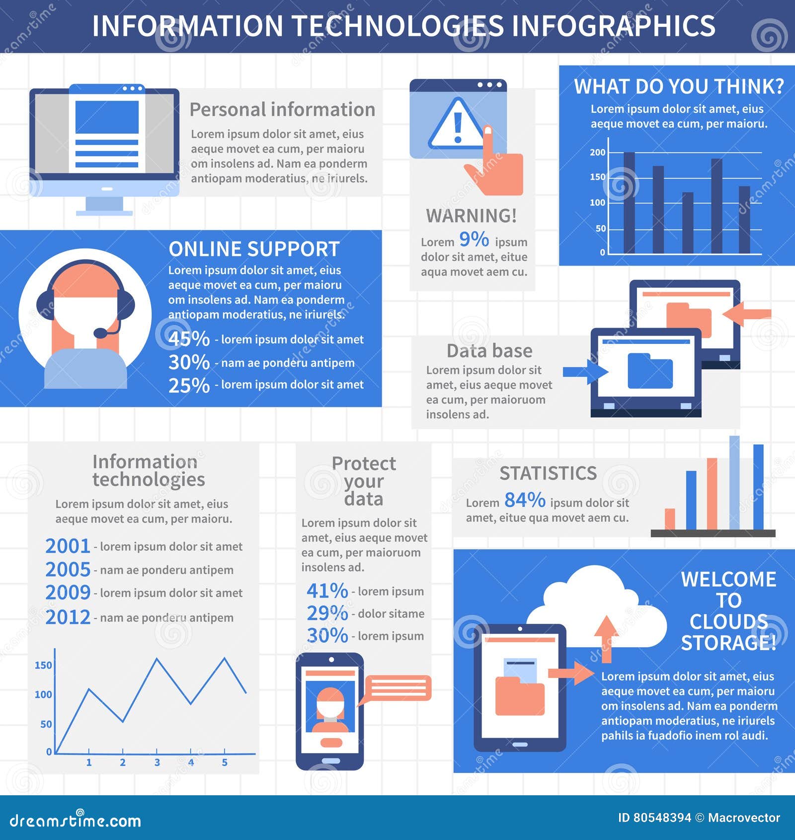 It Technologies Infographics Layout Stock Vector - Illustration of ...