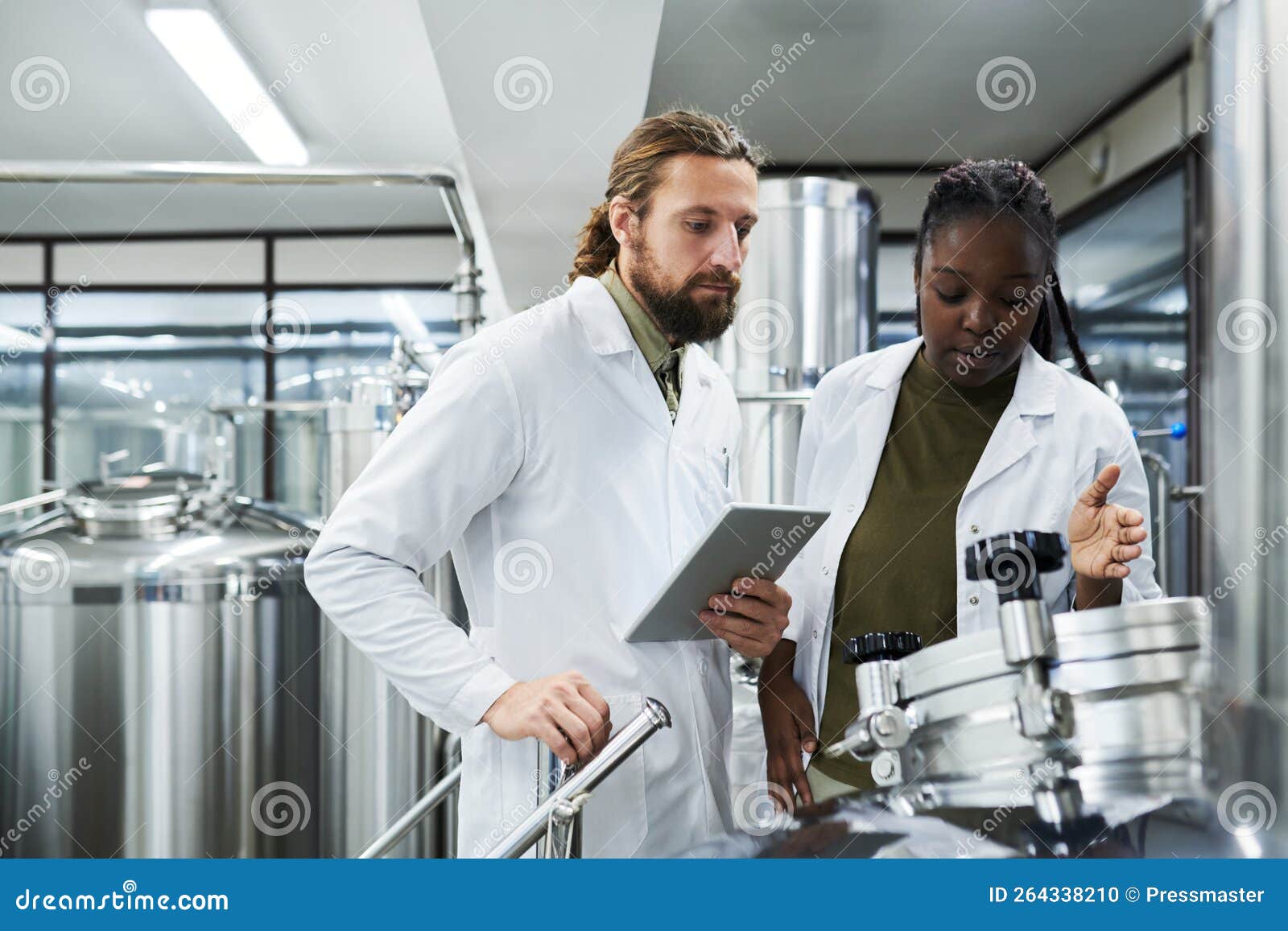 Technologists Controlling Process of Fermentation Stock Photo - Image ...