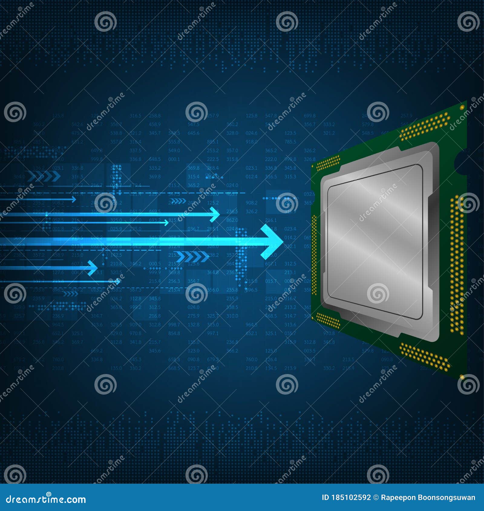 Fast Data of Digital Systems Sent To Computers. Stock Vector ...