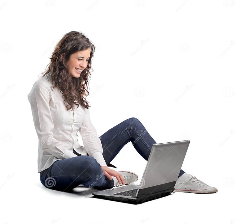 Technology stock photo. Image of girl, white, modern - 18777912