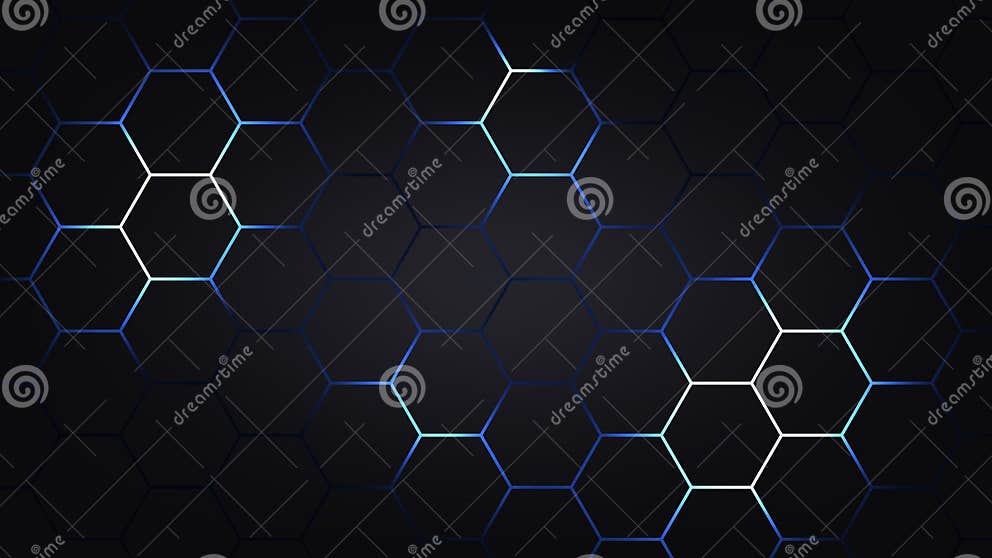 Hexagonal Abstract Technology Background. Electric Glow Hexagonal ...