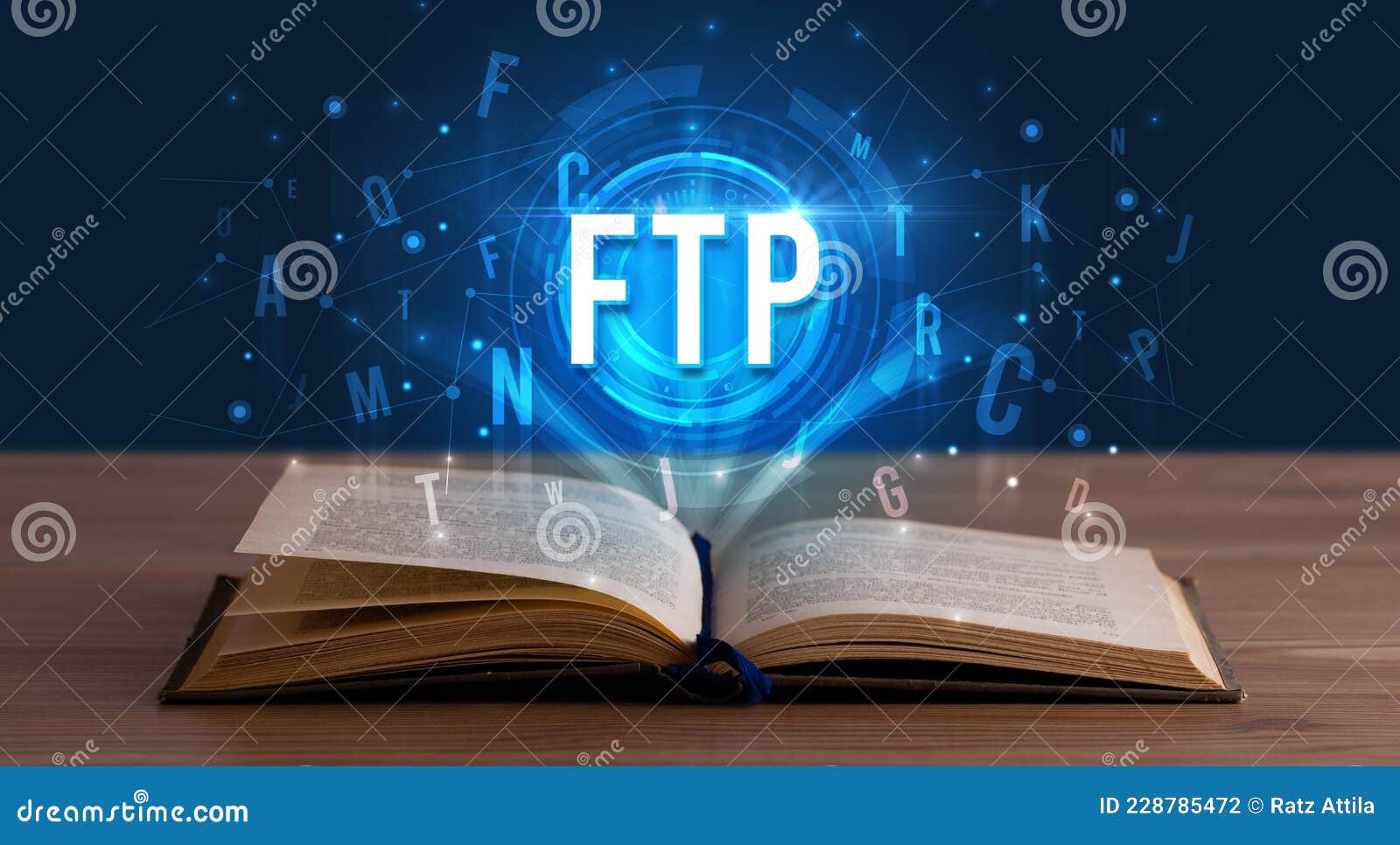 Technology Abbreviation Coming Out from an Open Book Stock Photo ...