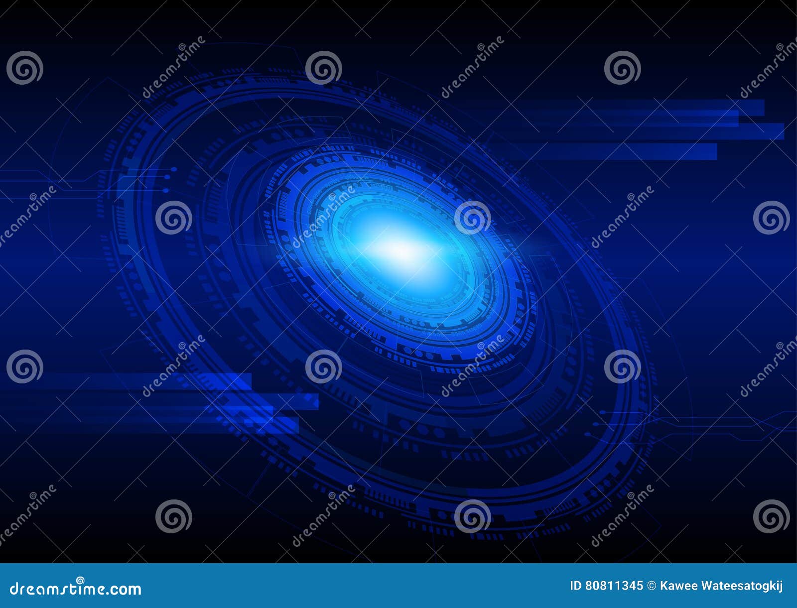 Technology Abstract Background in Blue, Hi-tech Sci-fi Cyberspace Theme ...
