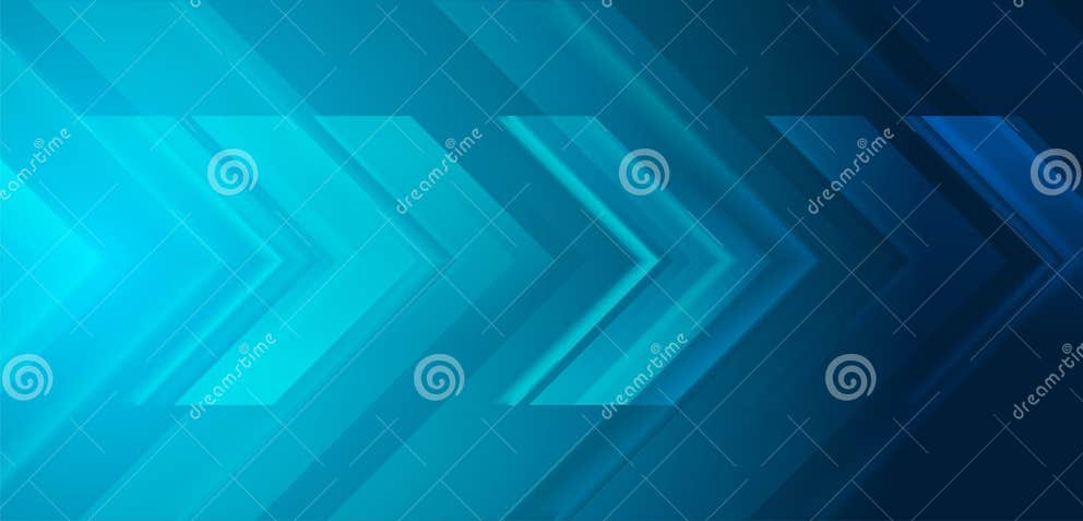 Technology Abstract Background with Bright Blue Arrows Stock ...