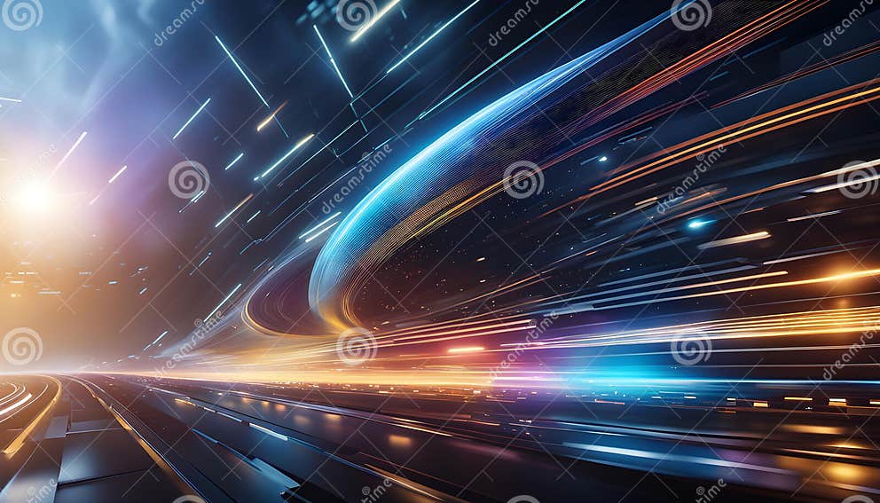 Technology Abstract Background, Data Transmission Acceleration ...