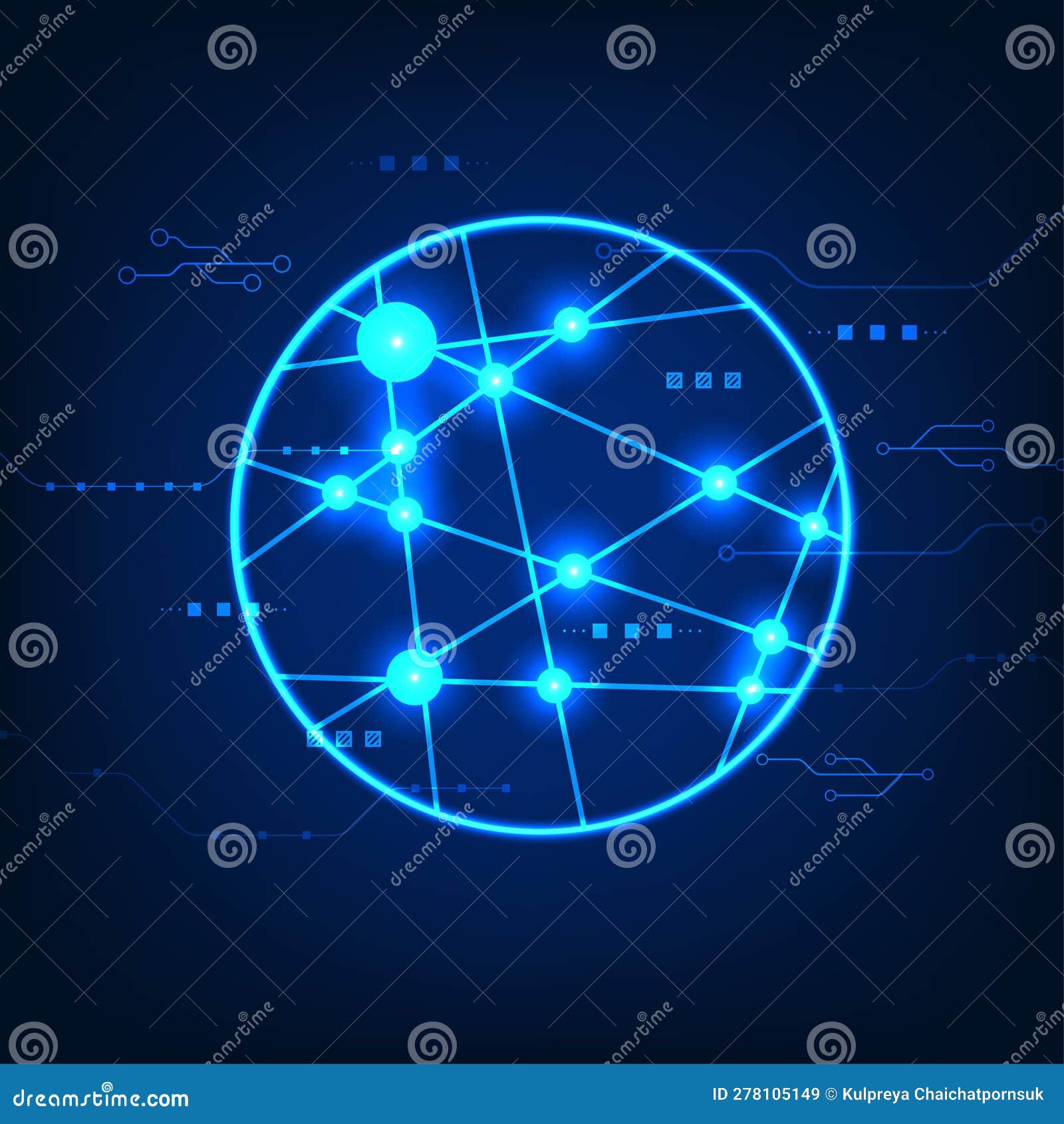 Technology Abstract Background Hub that Connects the Technology To ...