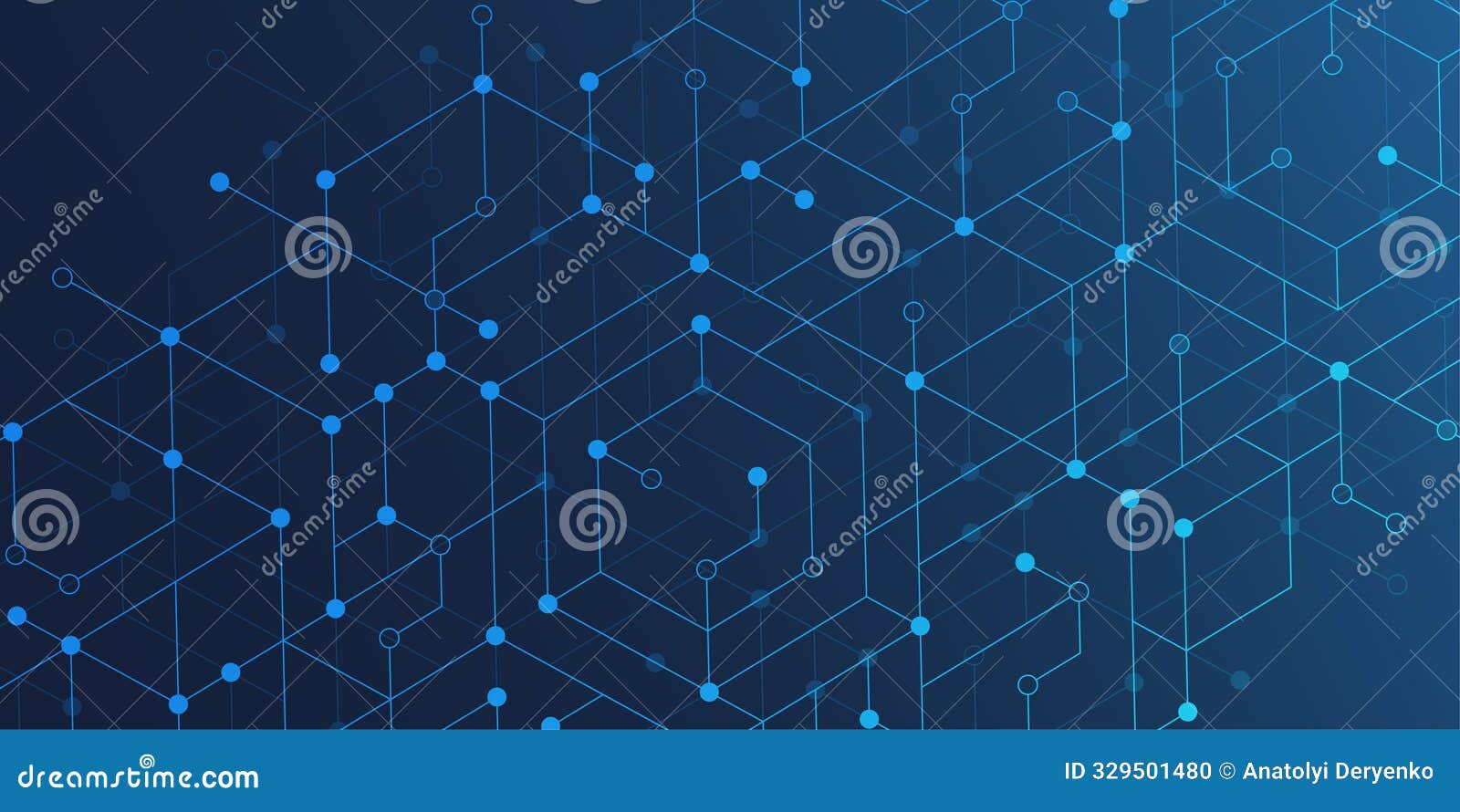 Technology Abstract Background Lines, Dots and Hexagons. Hexagonal ...