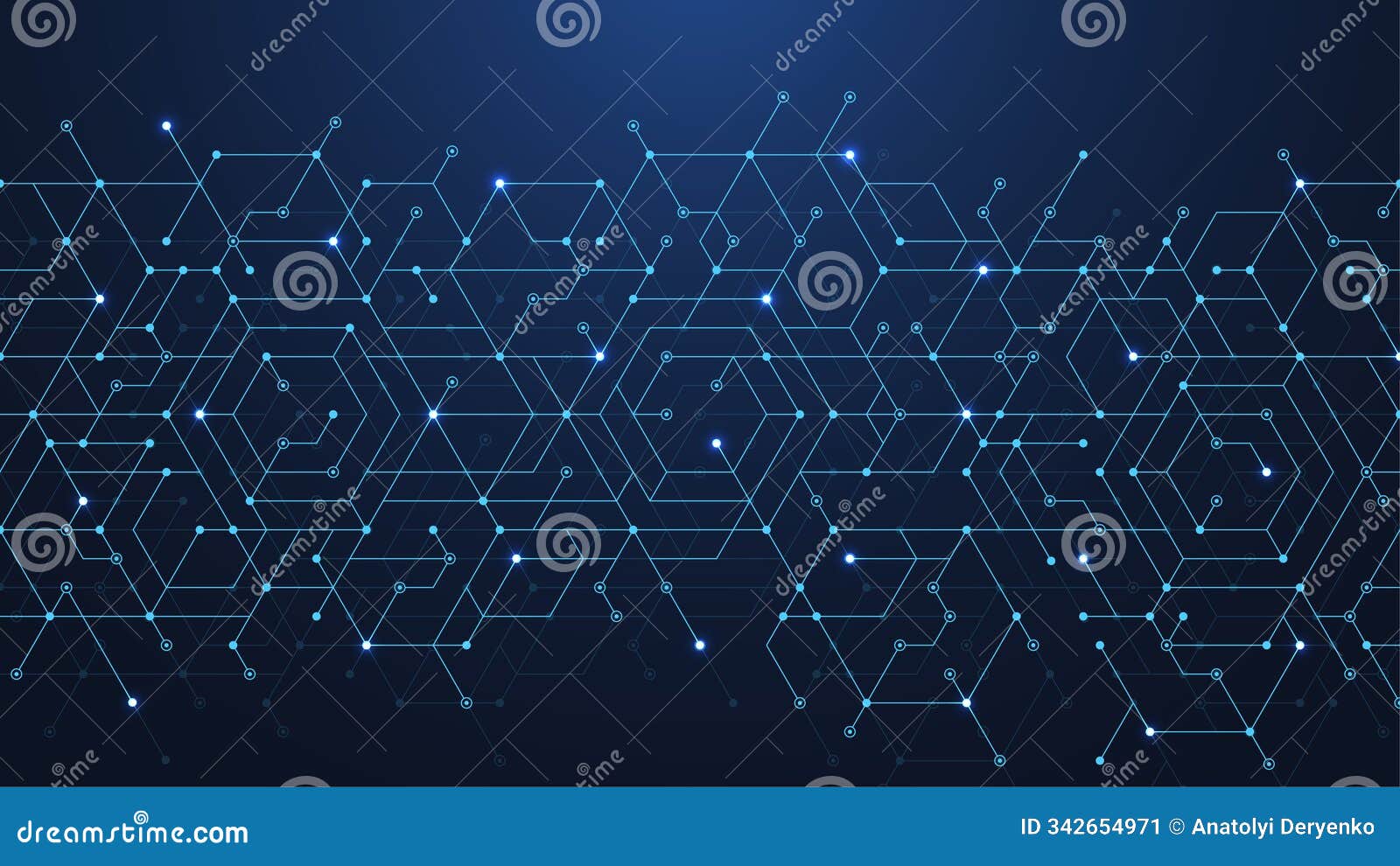 Technology Abstract Background Lines, Dots and Hexagons. Hexagonal ...