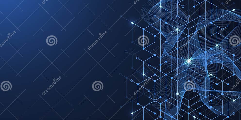 Hexagonal Digital Abstract Background. Technology Concept with Lines ...